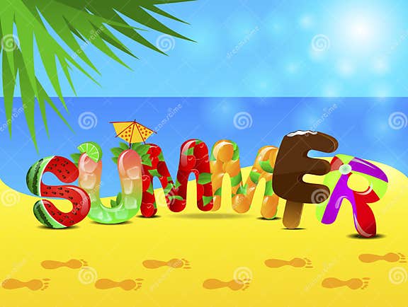 Summer text stock vector. Illustration of multi, travel - 31271599