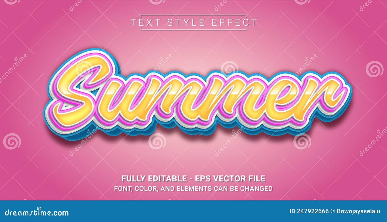 Summer Text Style Effect. Editable Graphic Text Template Stock Vector ...