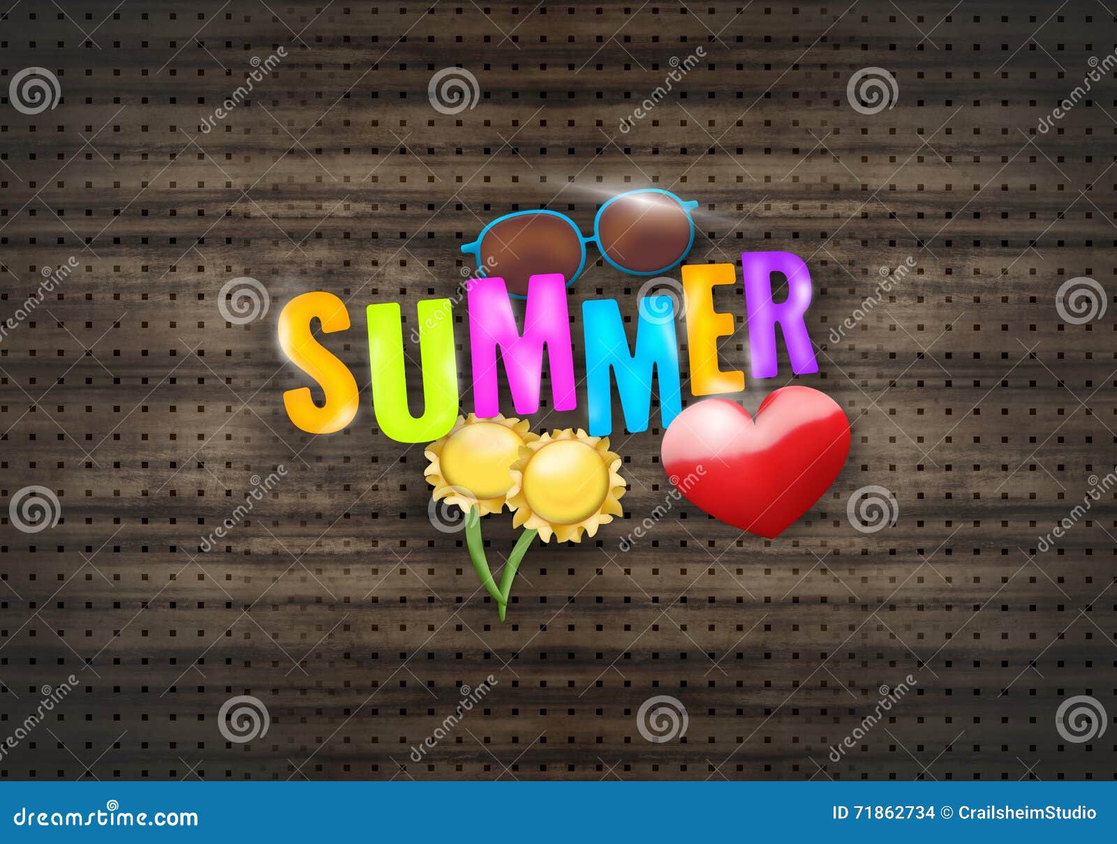 Summer Time Big Bold stock illustration. Illustration of title - 71862734