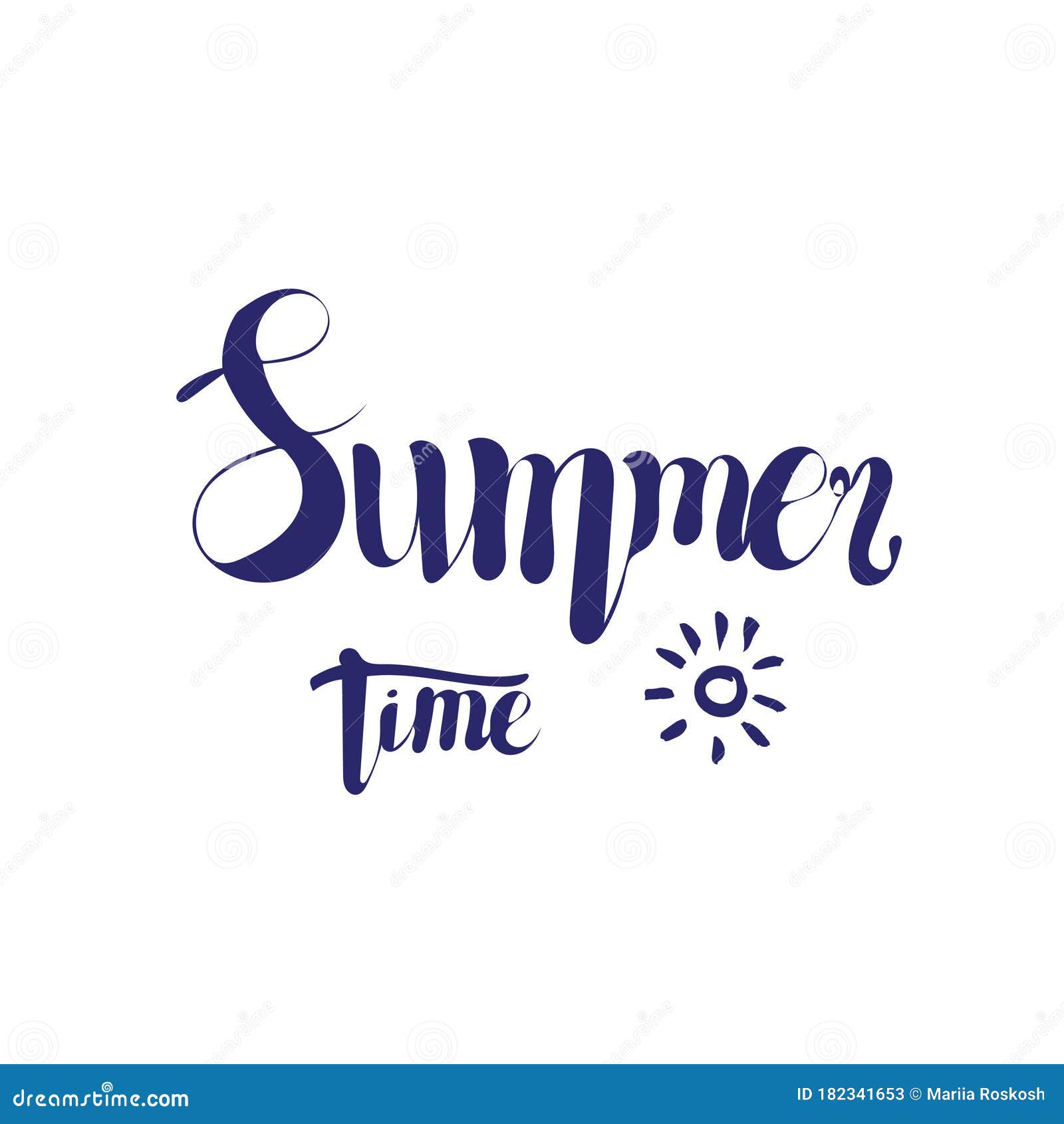 Summer Time Blue Logo with Sun Element Stock Vector - Illustration of ...