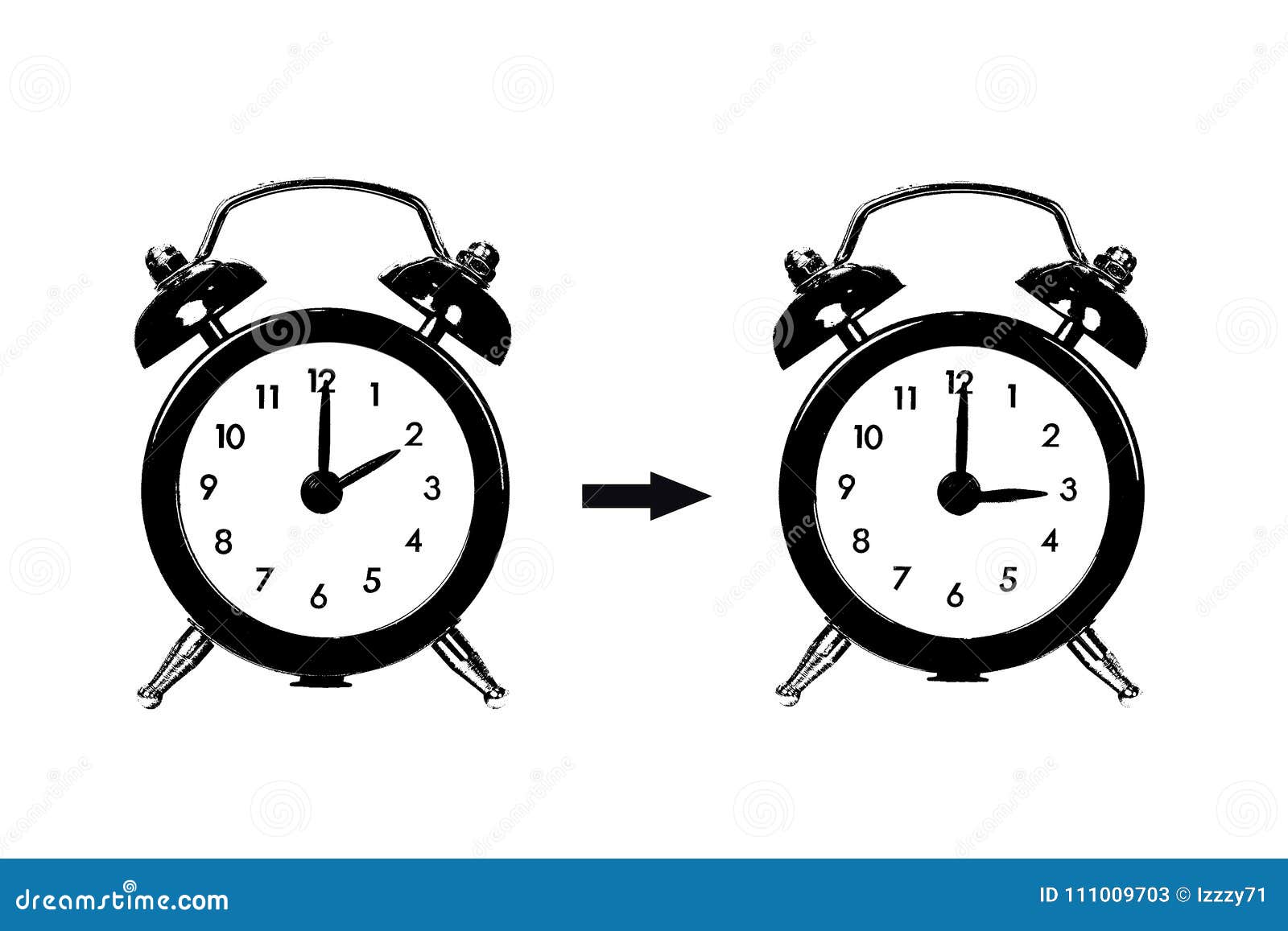 Summer Time Change, Daylight Saving Time Stock Illustration ...