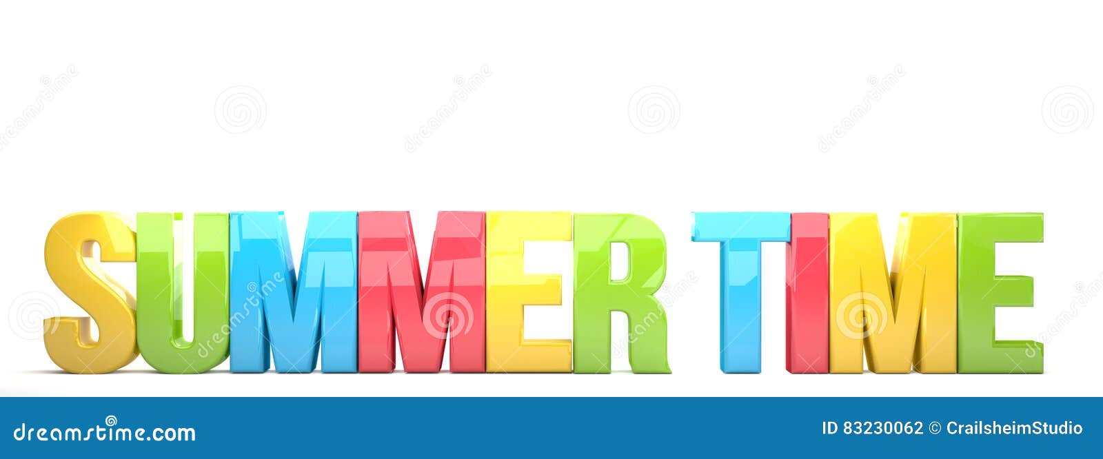 Summer Time Colorful Letters 3d Render Stock Illustration ...
