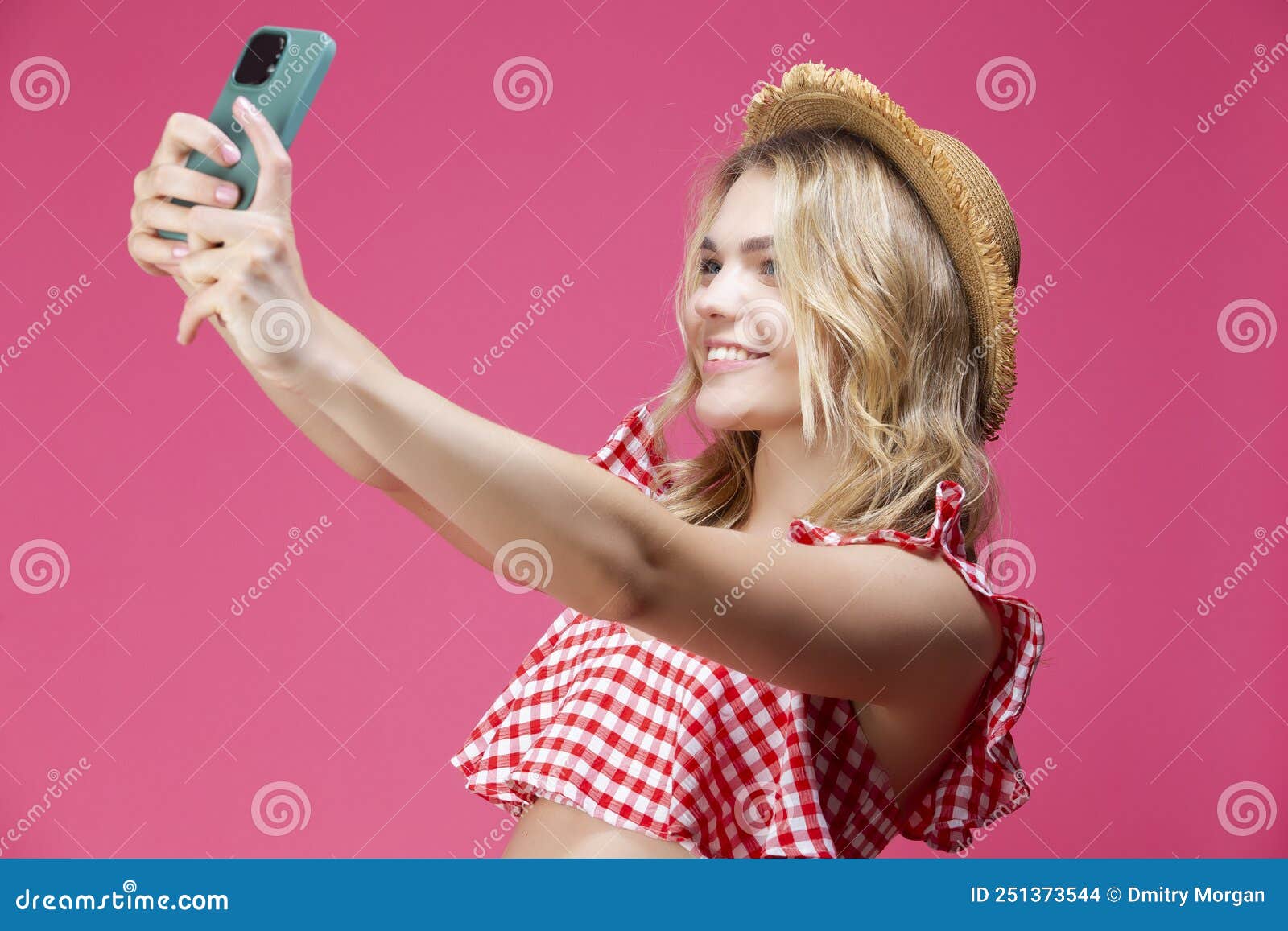 Summer Time Concepts Smiling And Happy Caucasian Blond Girl In Casual