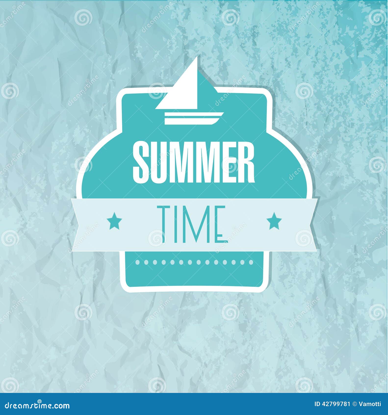 Summer Time Frame on a Blue Background Stock Illustration ...
