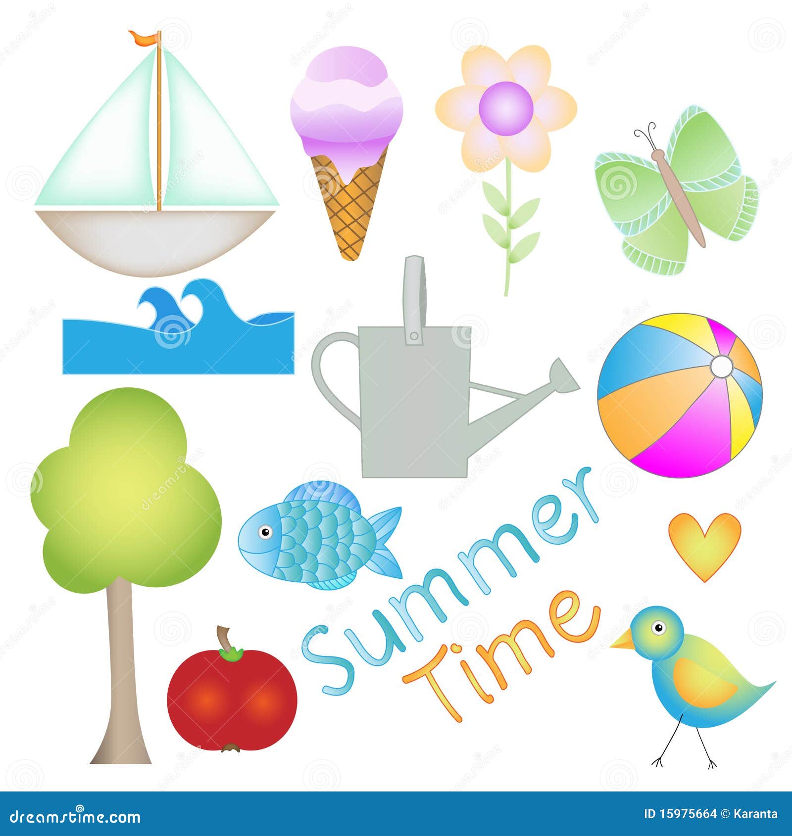 Summer Time graphics stock illustration. Illustration of wave - 15975664