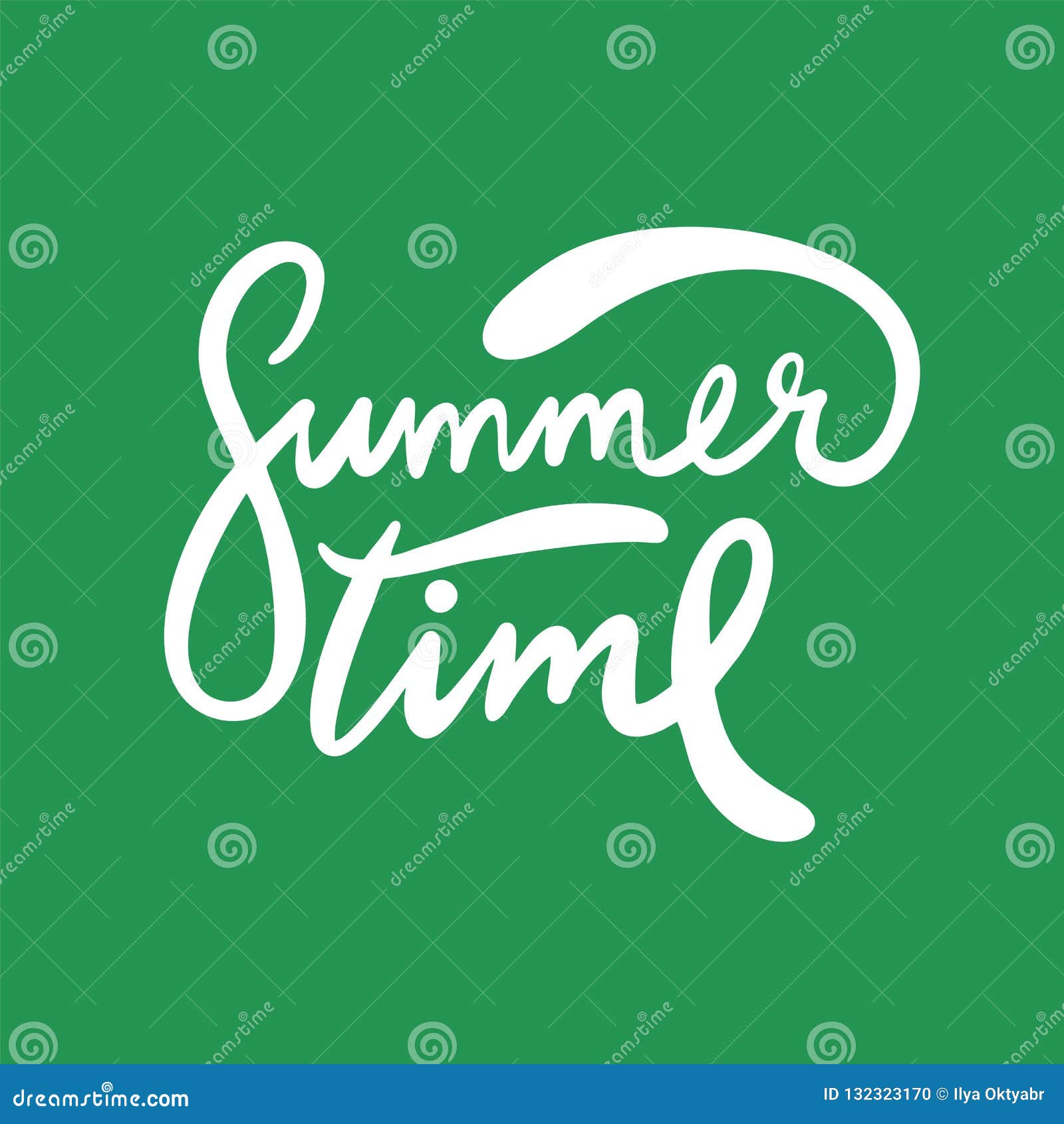 Summer Time Hand Drawn Vector Lettering Black Ink Stock Illustration ...