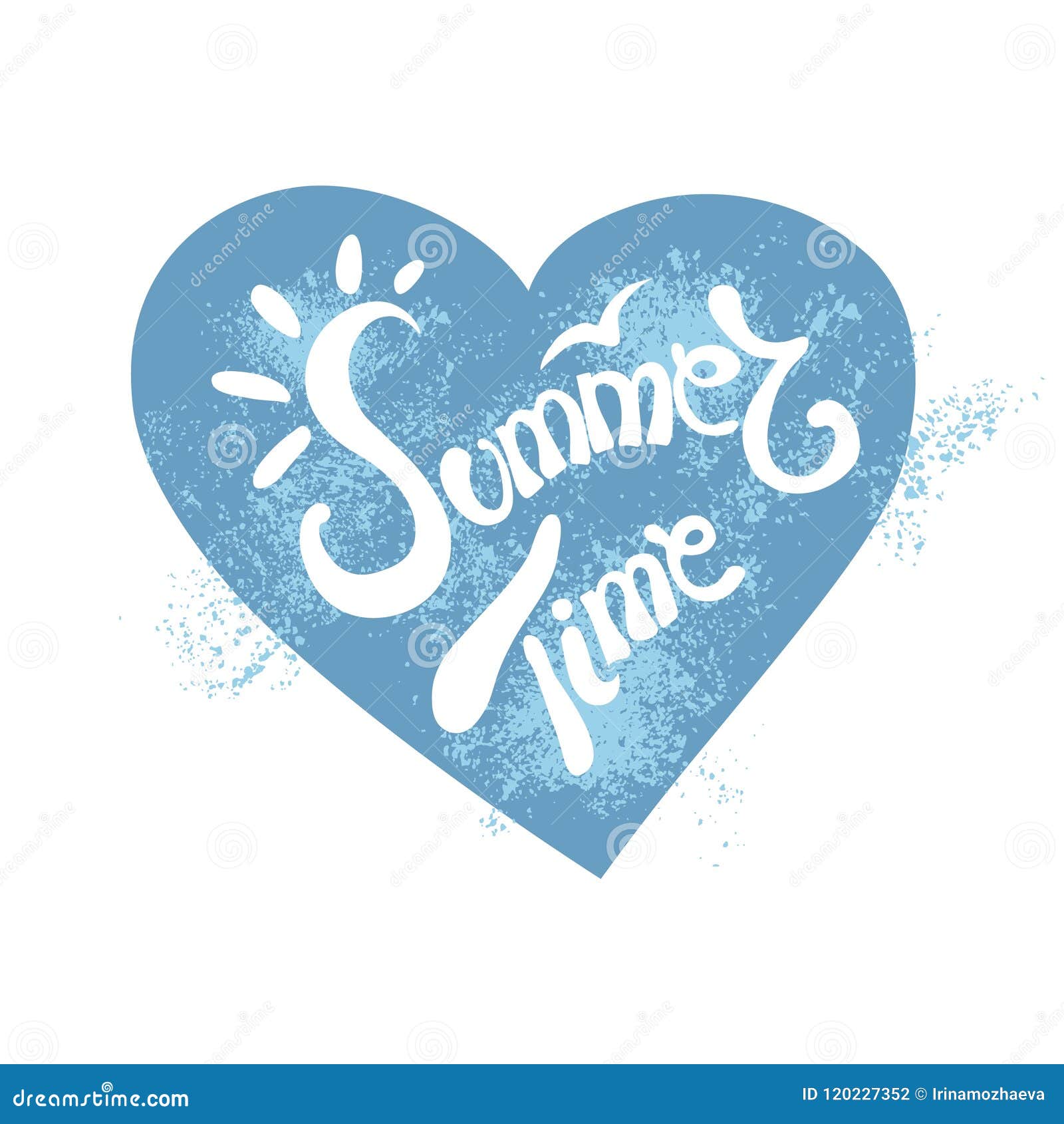 Summer Time Hand Written Vector Lettering. White Script with the Sun ...