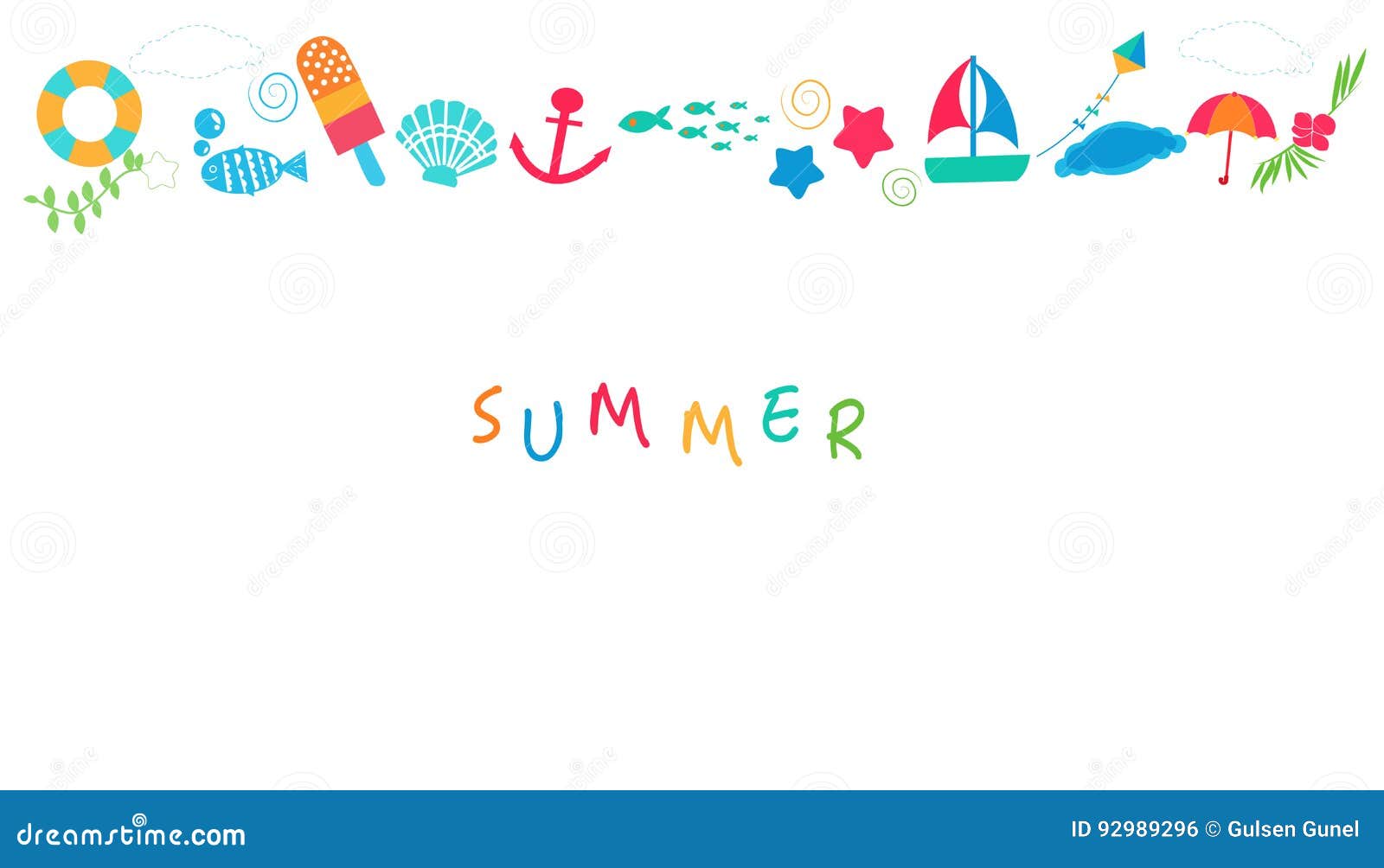 Summer Time Icon Header Background Stock Vector - Illustration of ...