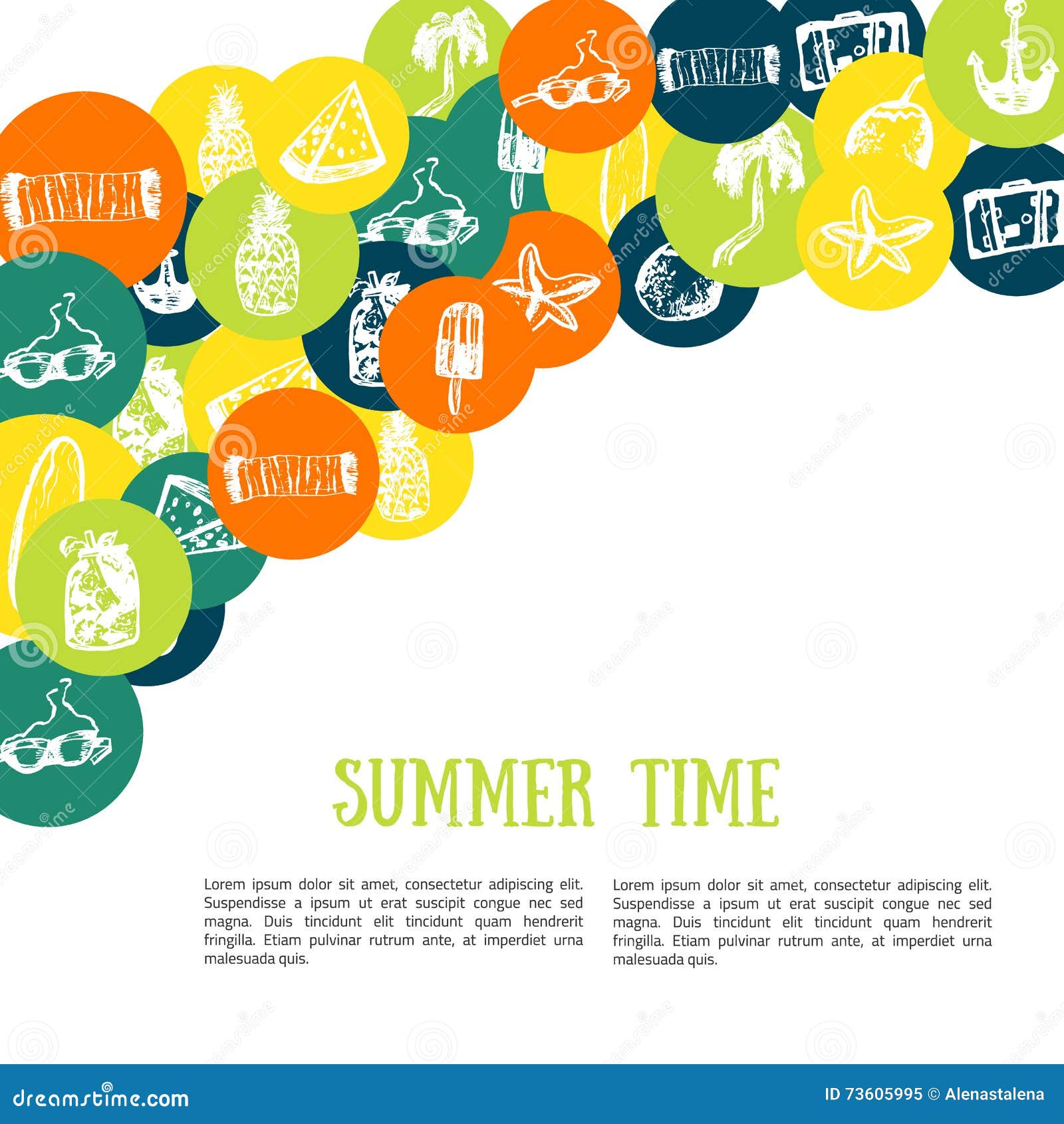 Summer Time Icons Hand Drawn Doodle Vector Symbols and Objects in ...
