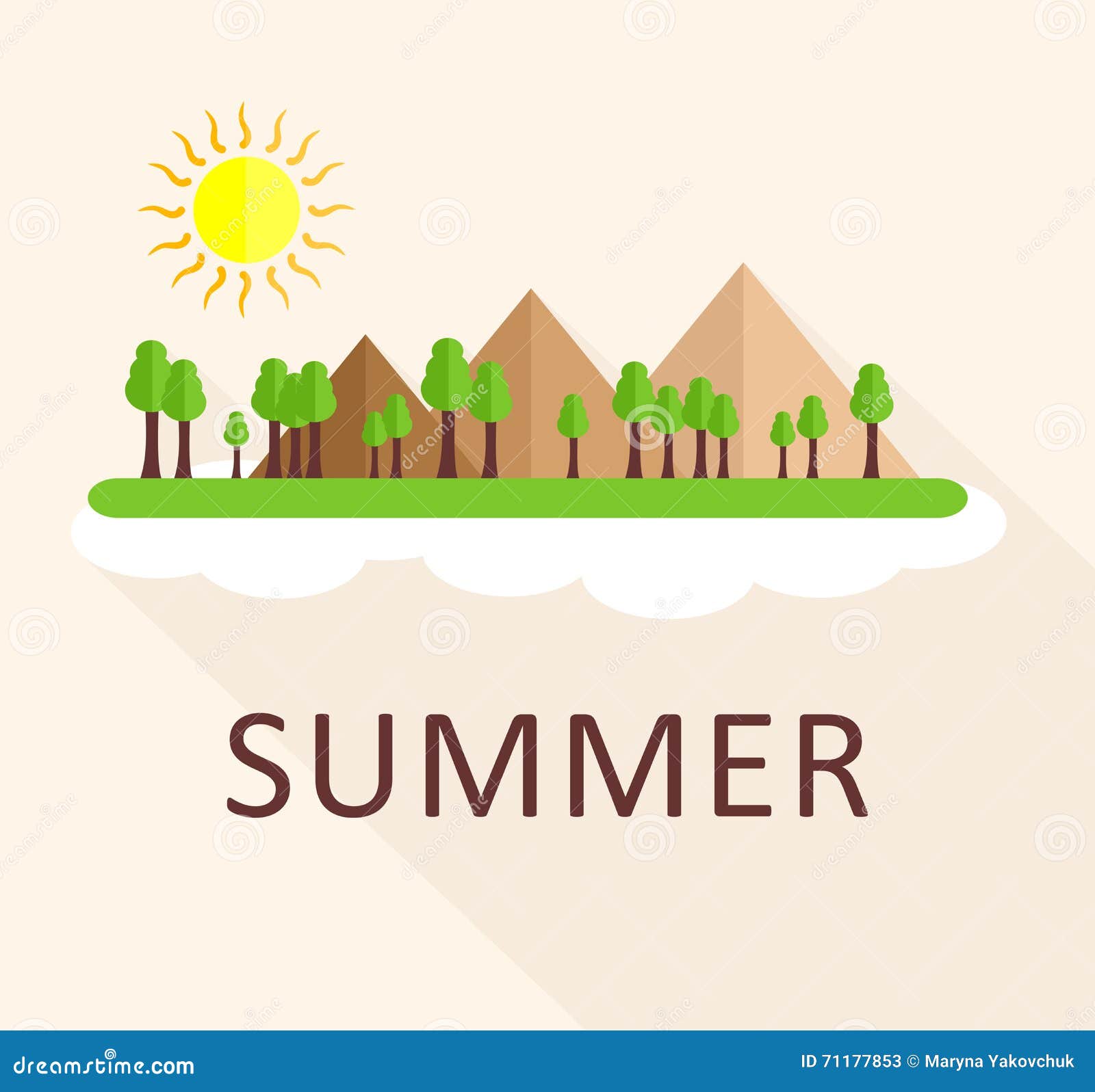 The summer time stock vector. Illustration of flat, year - 71177853
