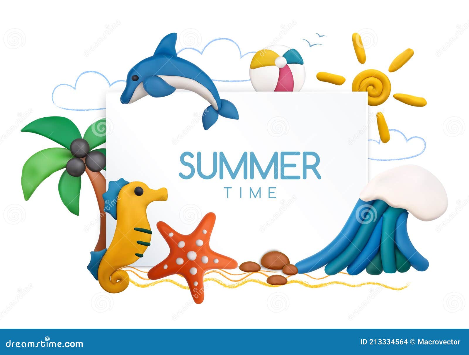 Summer Time Objects Set stock vector. Illustration of activity - 213334564