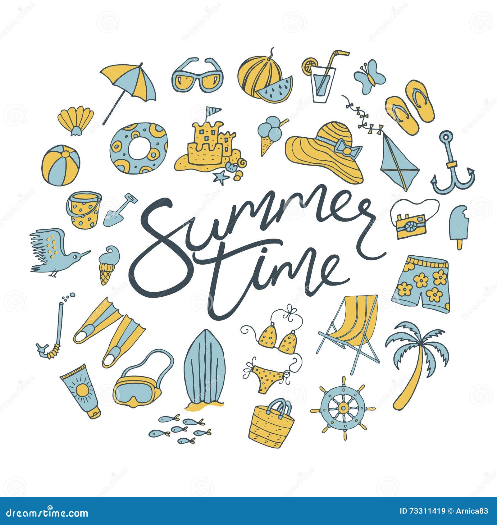 Summer time pattern stock illustration. Illustration of icon - 73311419