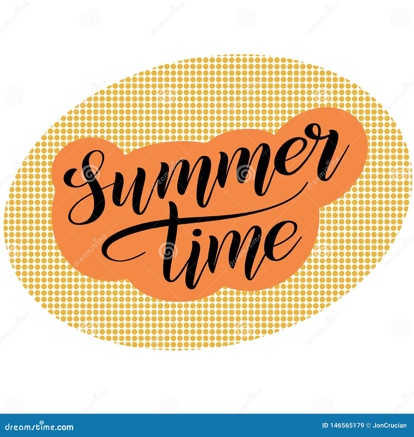Summer Time. Pop Art Sticker. Stock Vector - Illustration of script ...