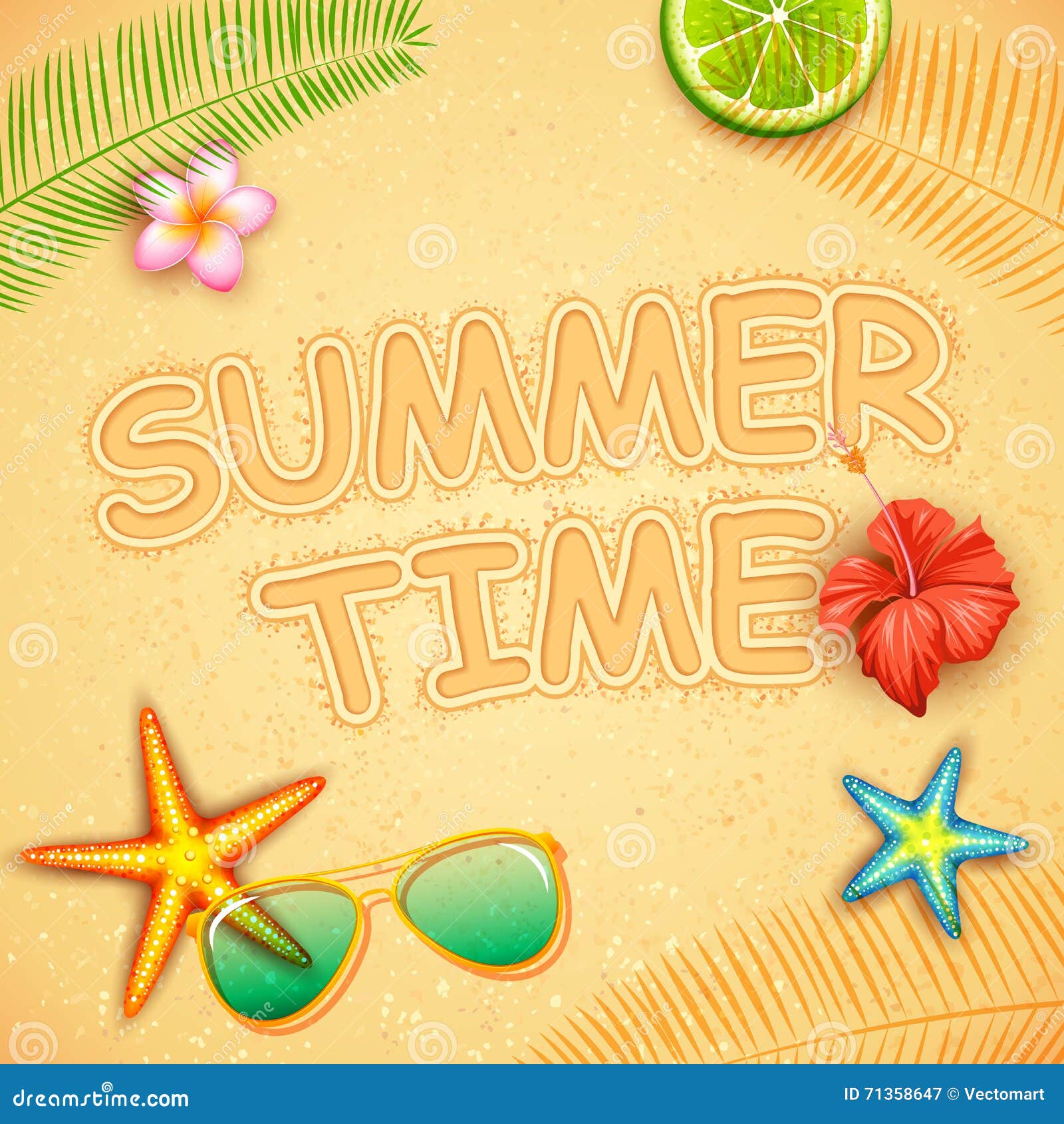 Summer Time poster design stock vector. Illustration of coast - 71358647