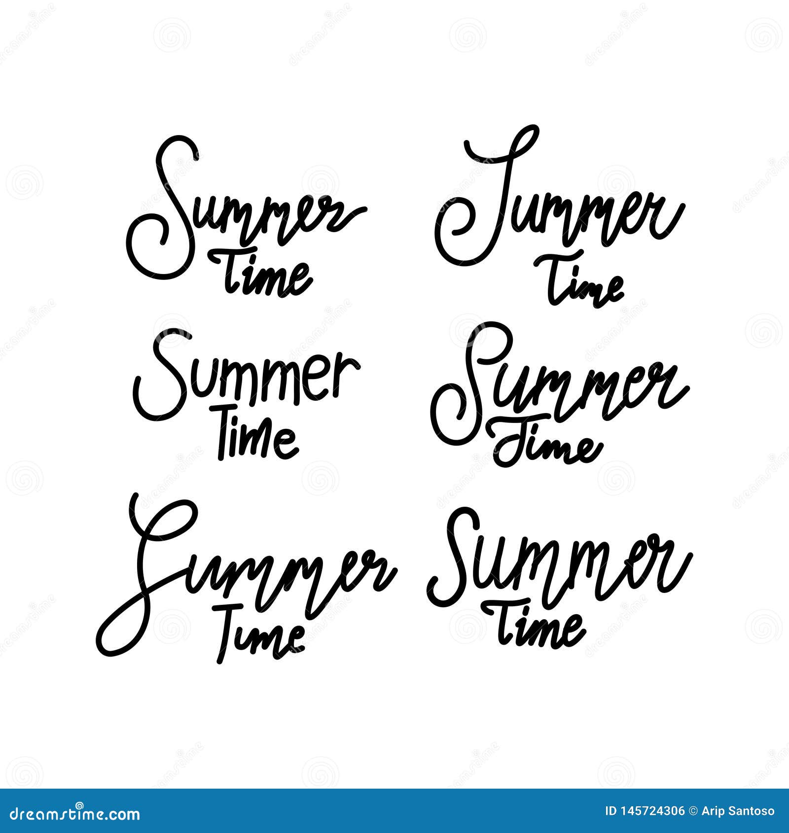Summer Time Script Text Design Template Vector Stock Vector ...