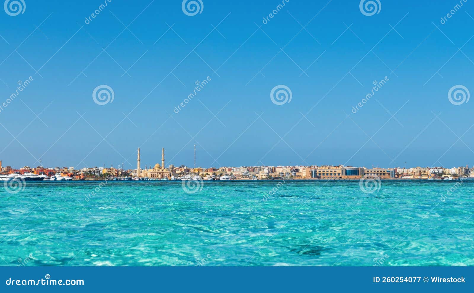 Summer Sea View Egypt Hurghada Skyline Stock Image - Image of harbor ...