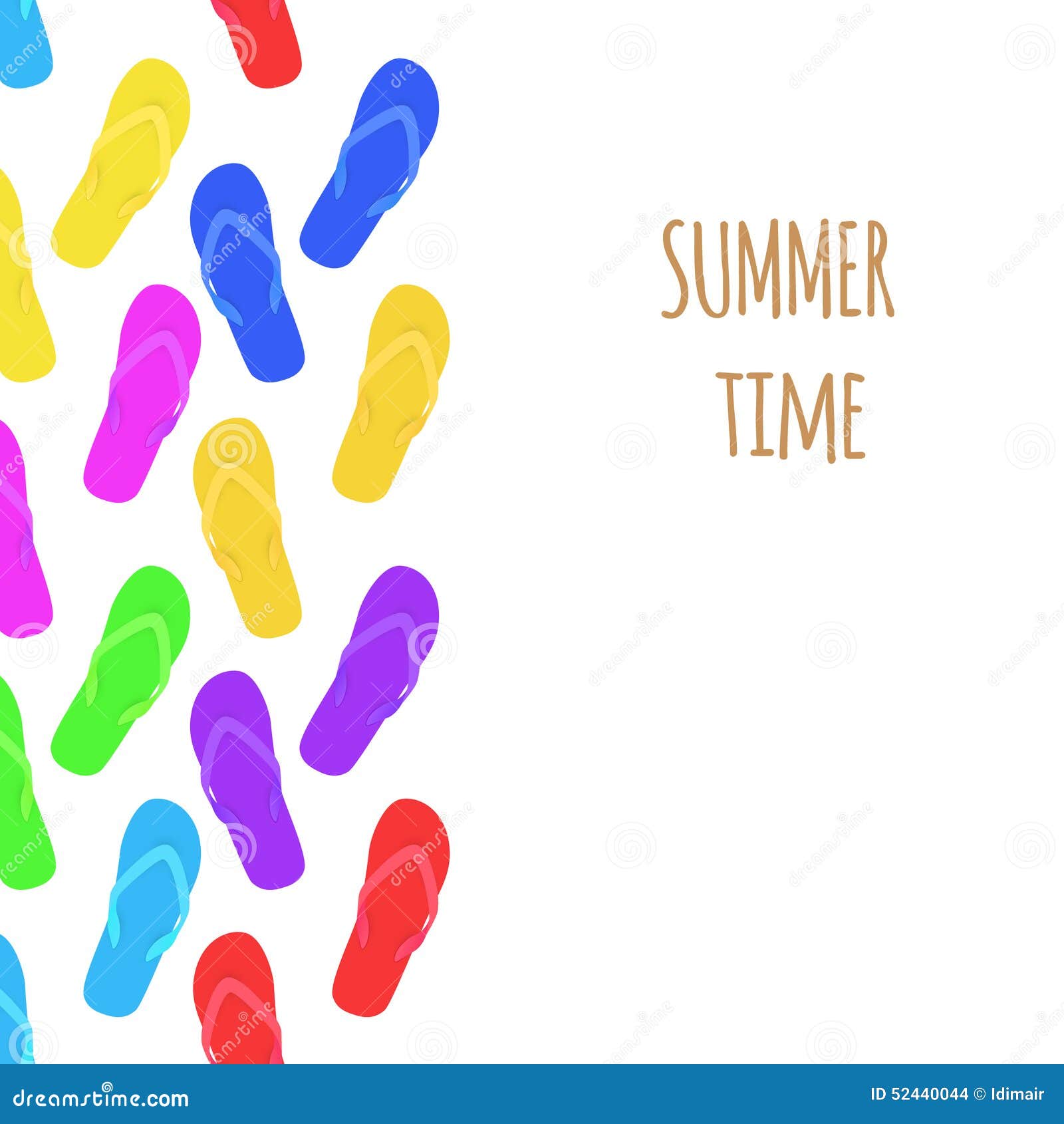 Summer Time. Slippers. Banner. Vector Stock Vector - Illustration of ...