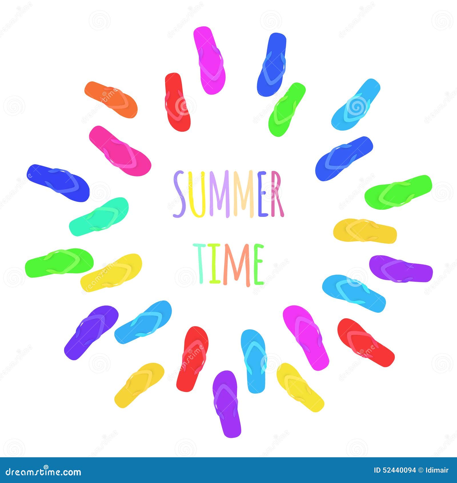 Summer Time. Slippers. Banner. Vector Stock Vector - Illustration of ...