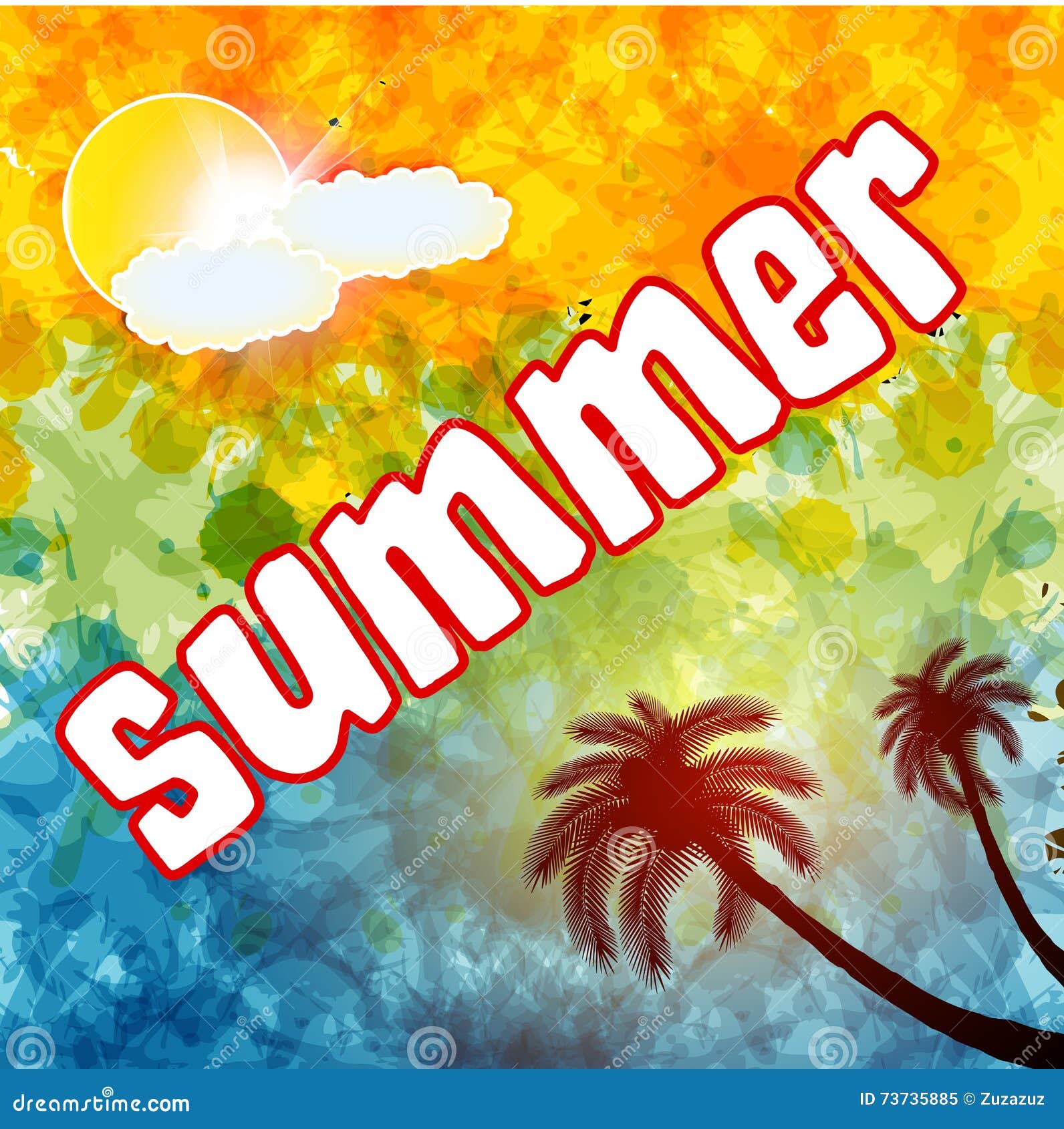 Summer Time Text Summer Day Summer Wallpaper Summer Stock Vector ...