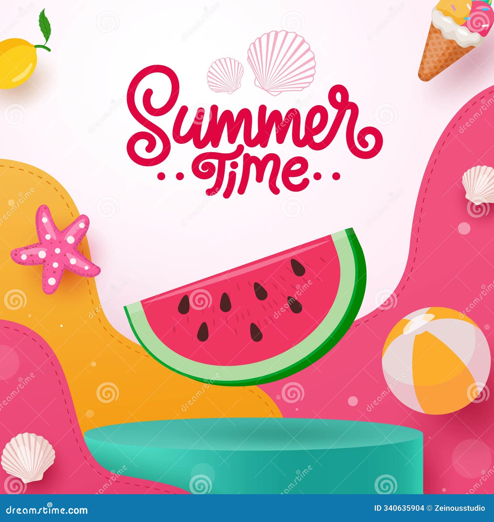 Cute Watermelon Slice Fruit Character With Confuse Expression Cartoon ...