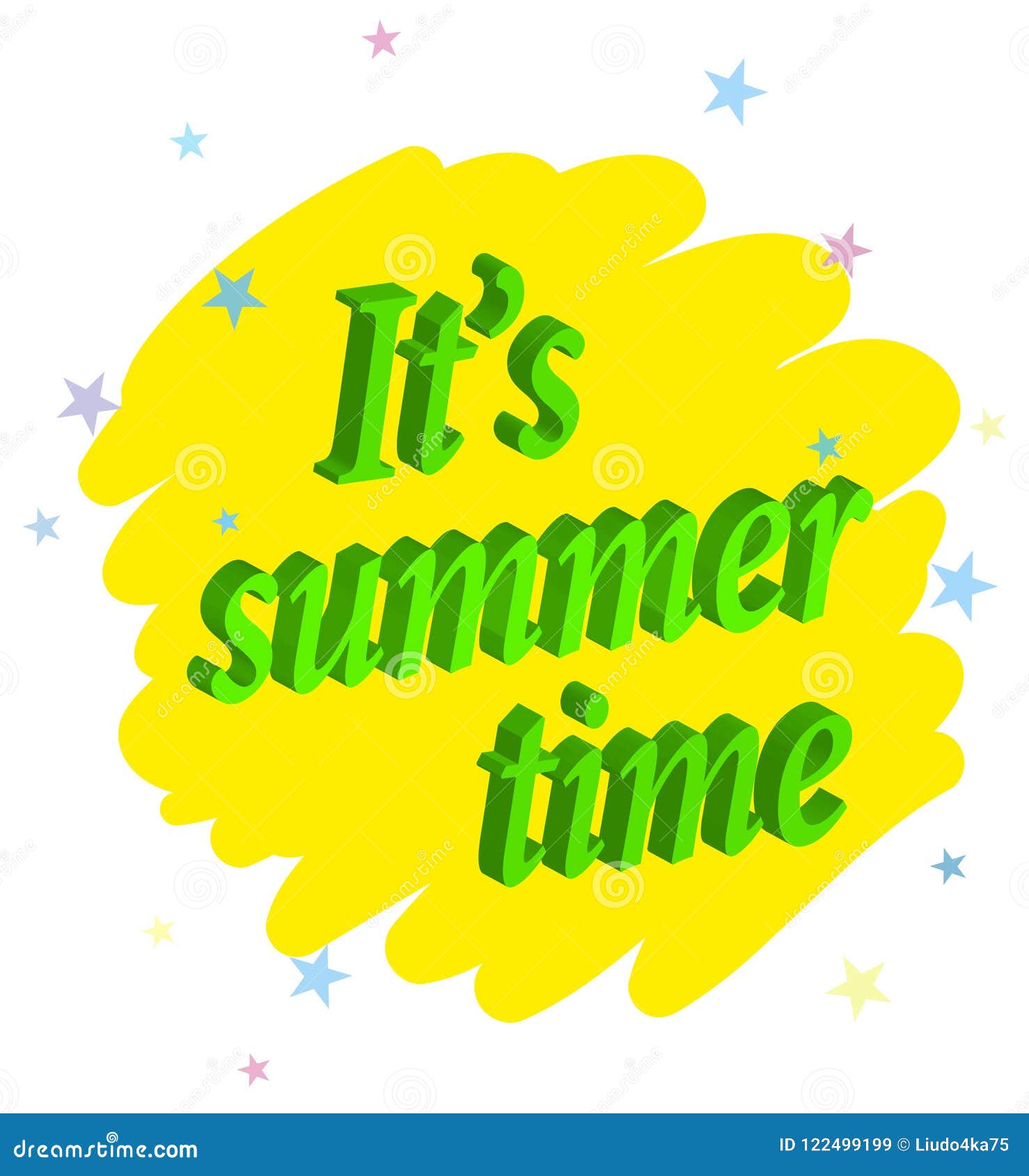 Summer Time Vector Banner 3d Text Stock Illustration - Illustration of ...