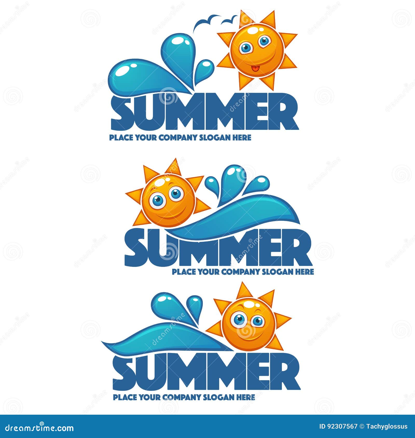 Summer Time, Vector Collection of Water and Sun Stock Vector ...