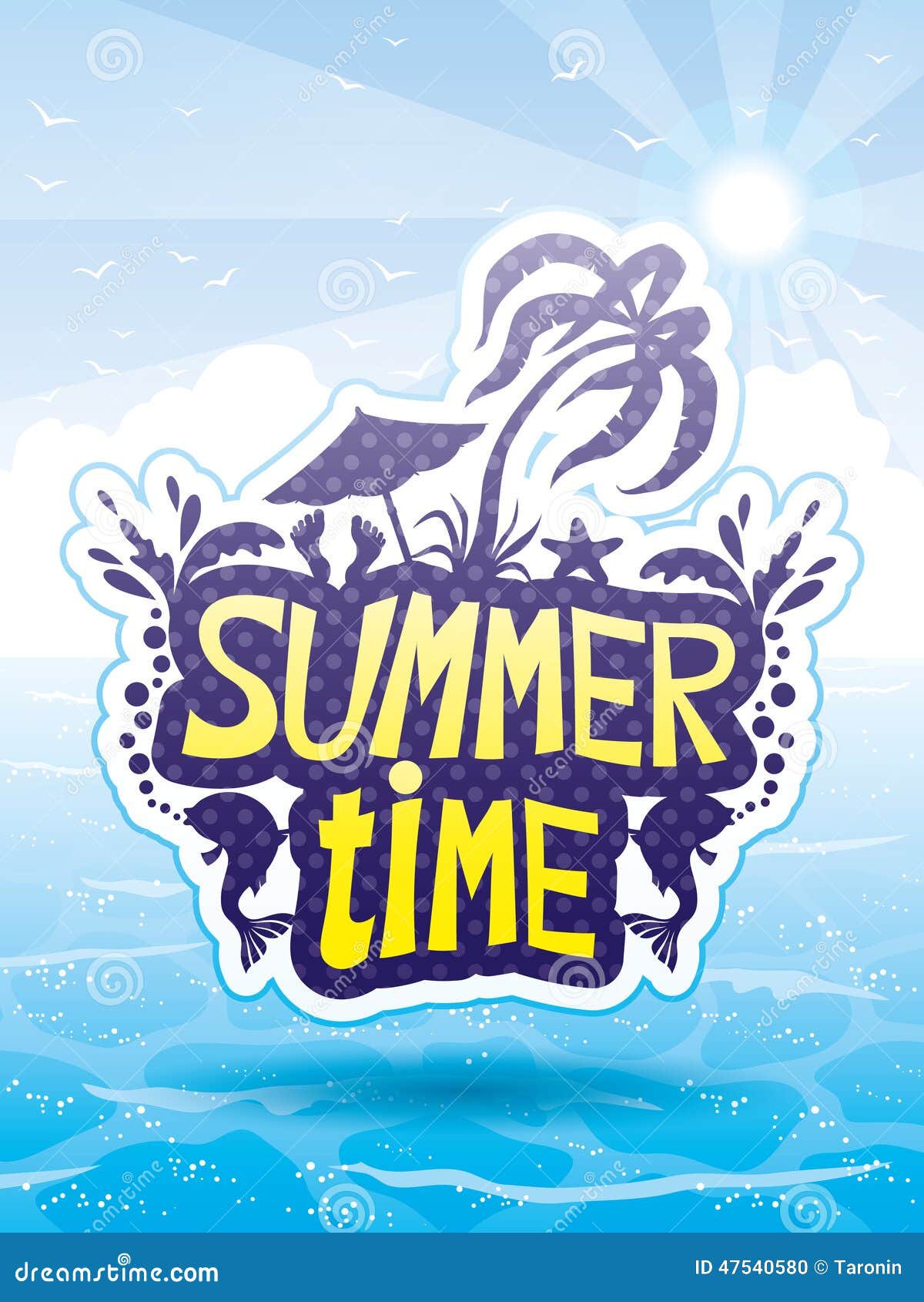 Summer time. stock vector. Illustration of drawing, decor - 47540580