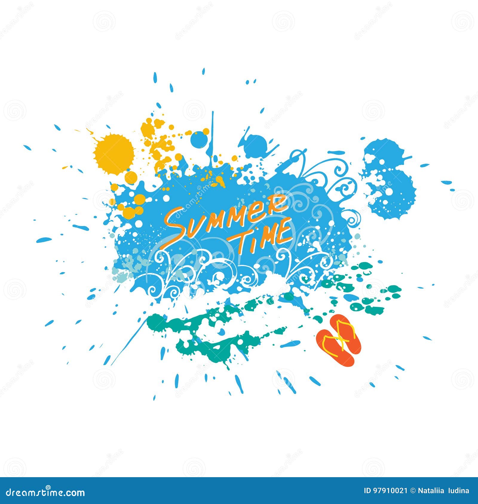 Summer Time. Vector Illustration. Stock Vector - Illustration of ...