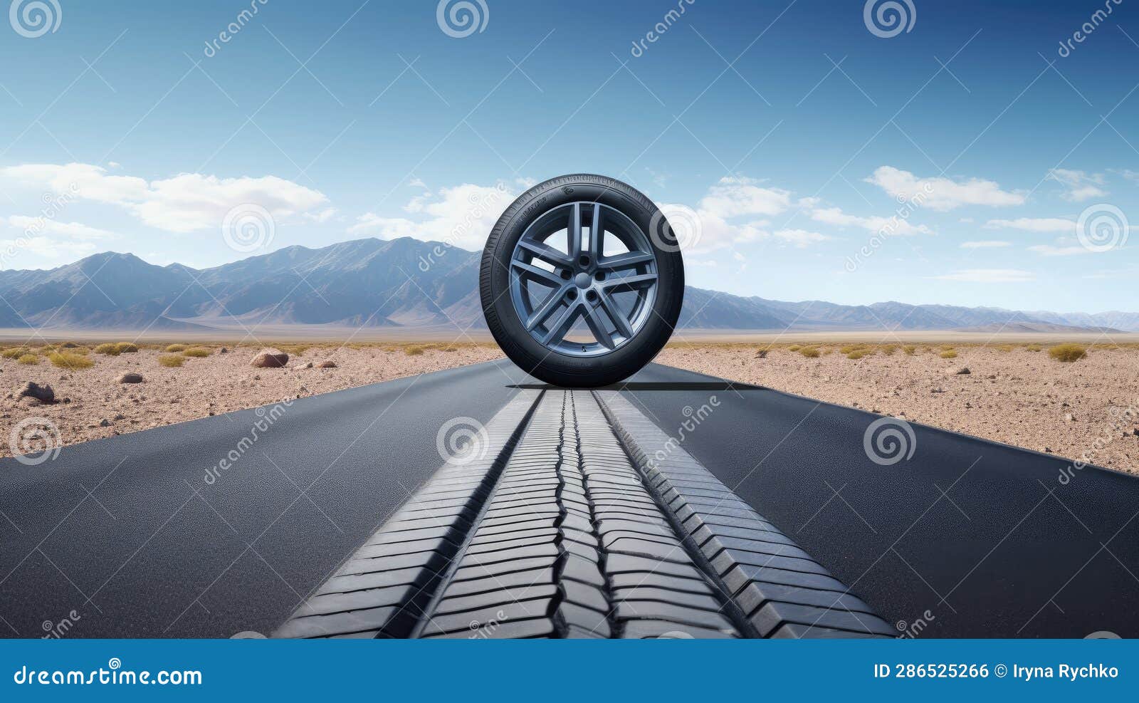 Summer Tire on Road, Space, Ai Generated Stock Photo - Image of ...