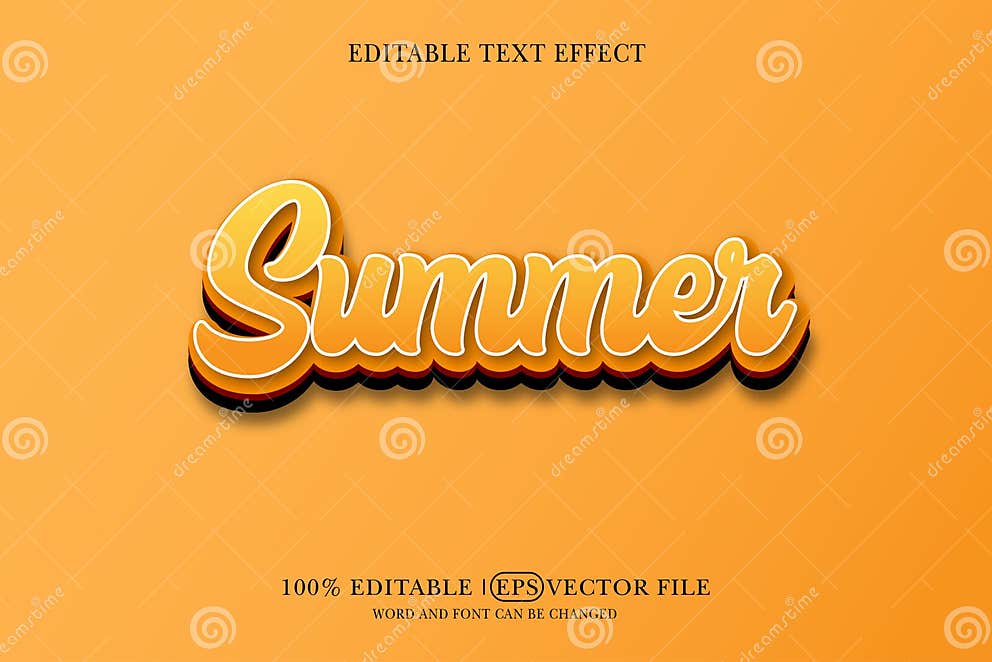 Summer Title Background Editable Text Effect, 3d Text Template Stock ...