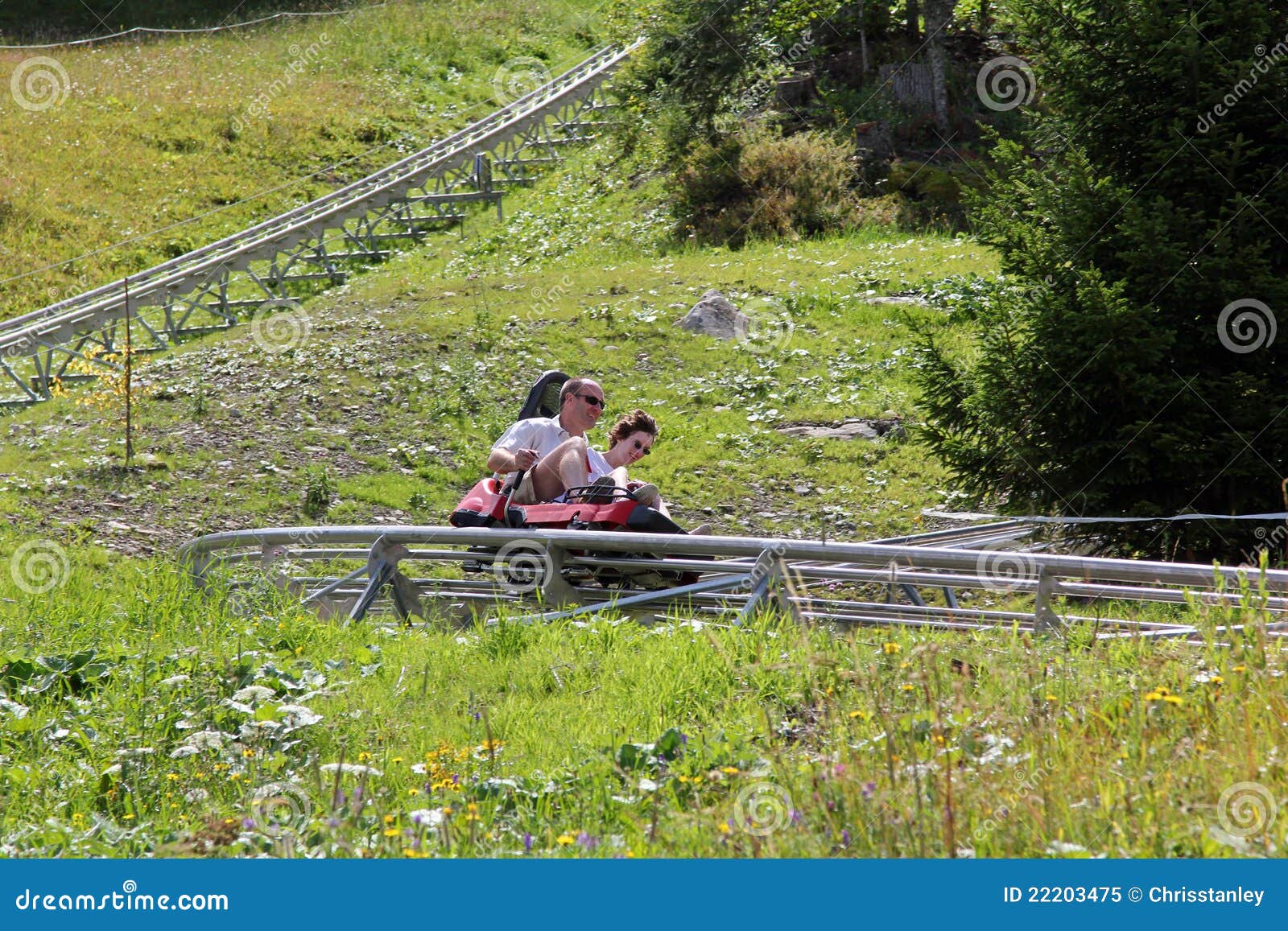 Summer toboggan stock image. Image of father, family - 22203475