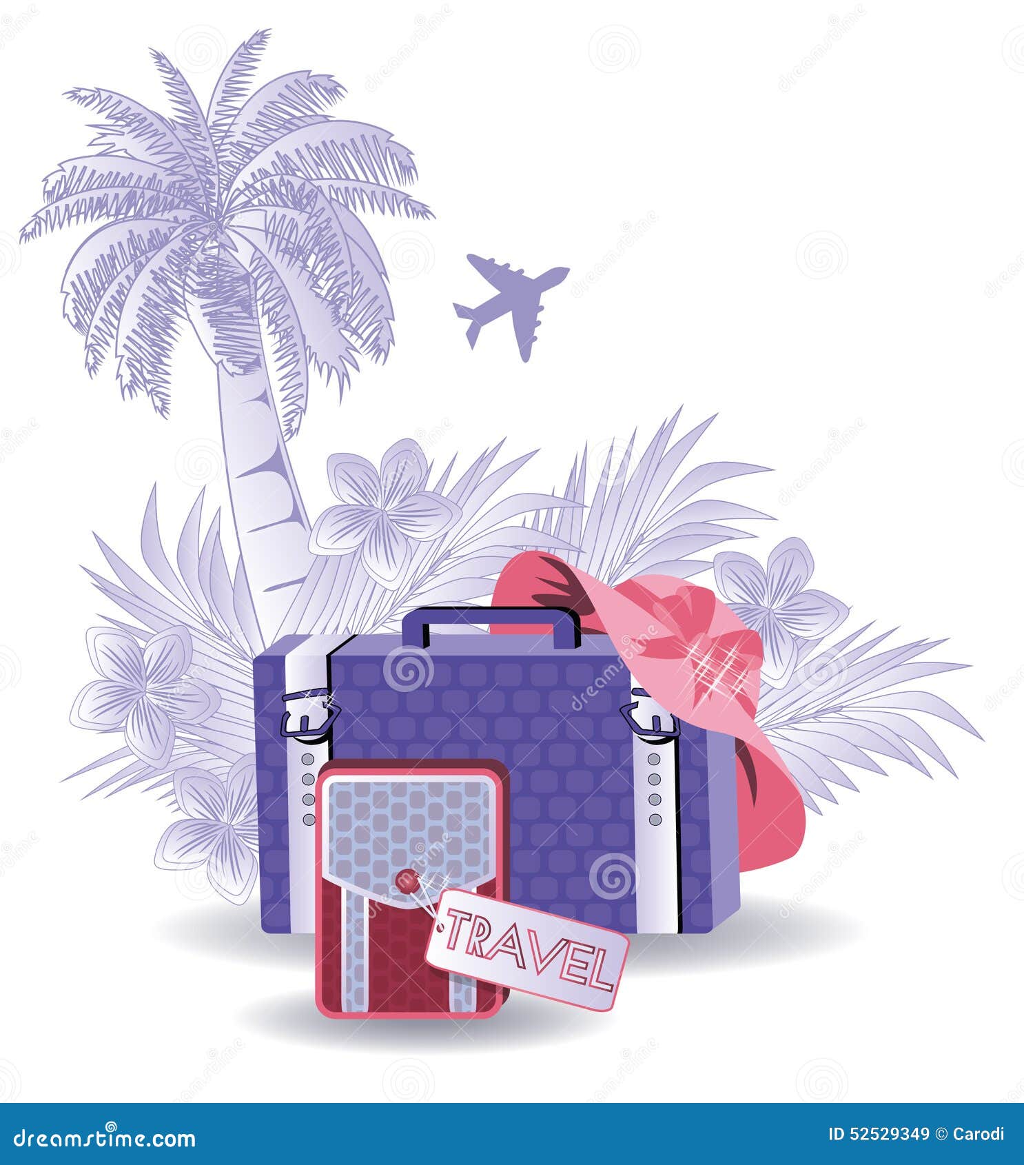 Summer Travel Congratulation Card Stock Vector - Illustration of ...