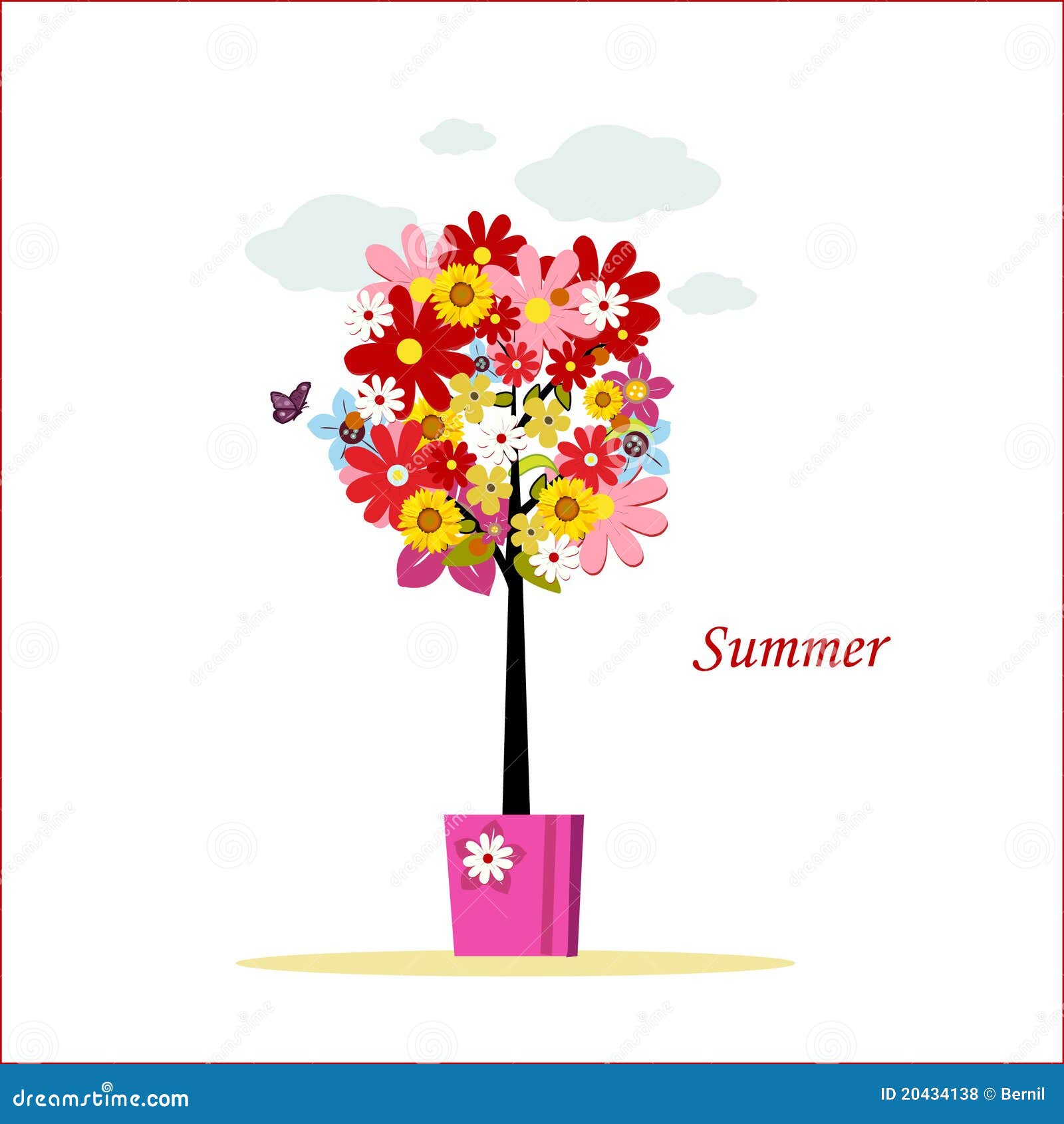 Summer tree stock vector. Illustration of celebration - 20434138