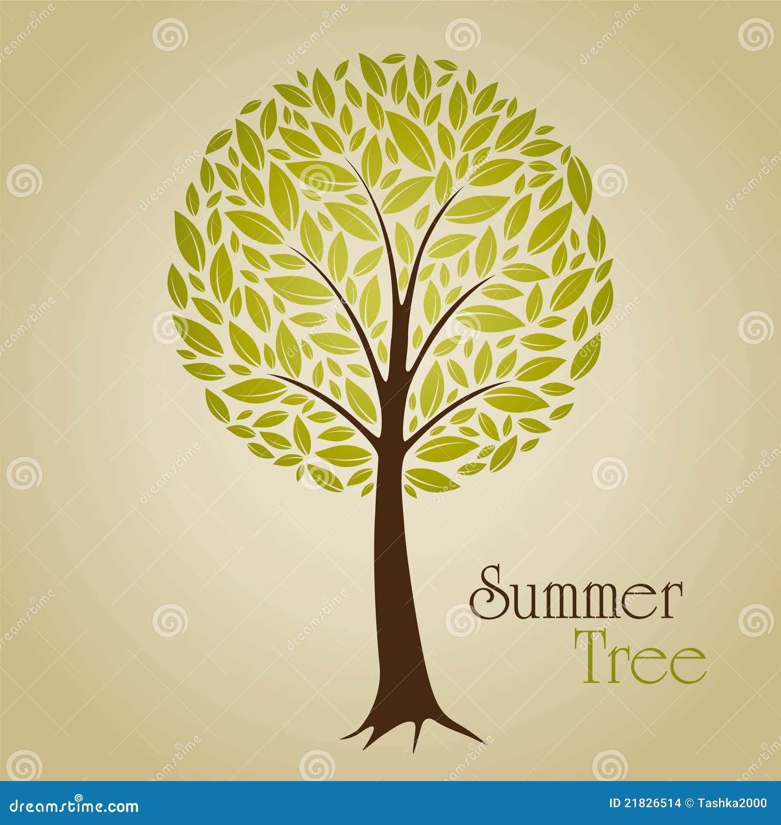 Summer tree stock vector. Illustration of shape, icon - 21826514