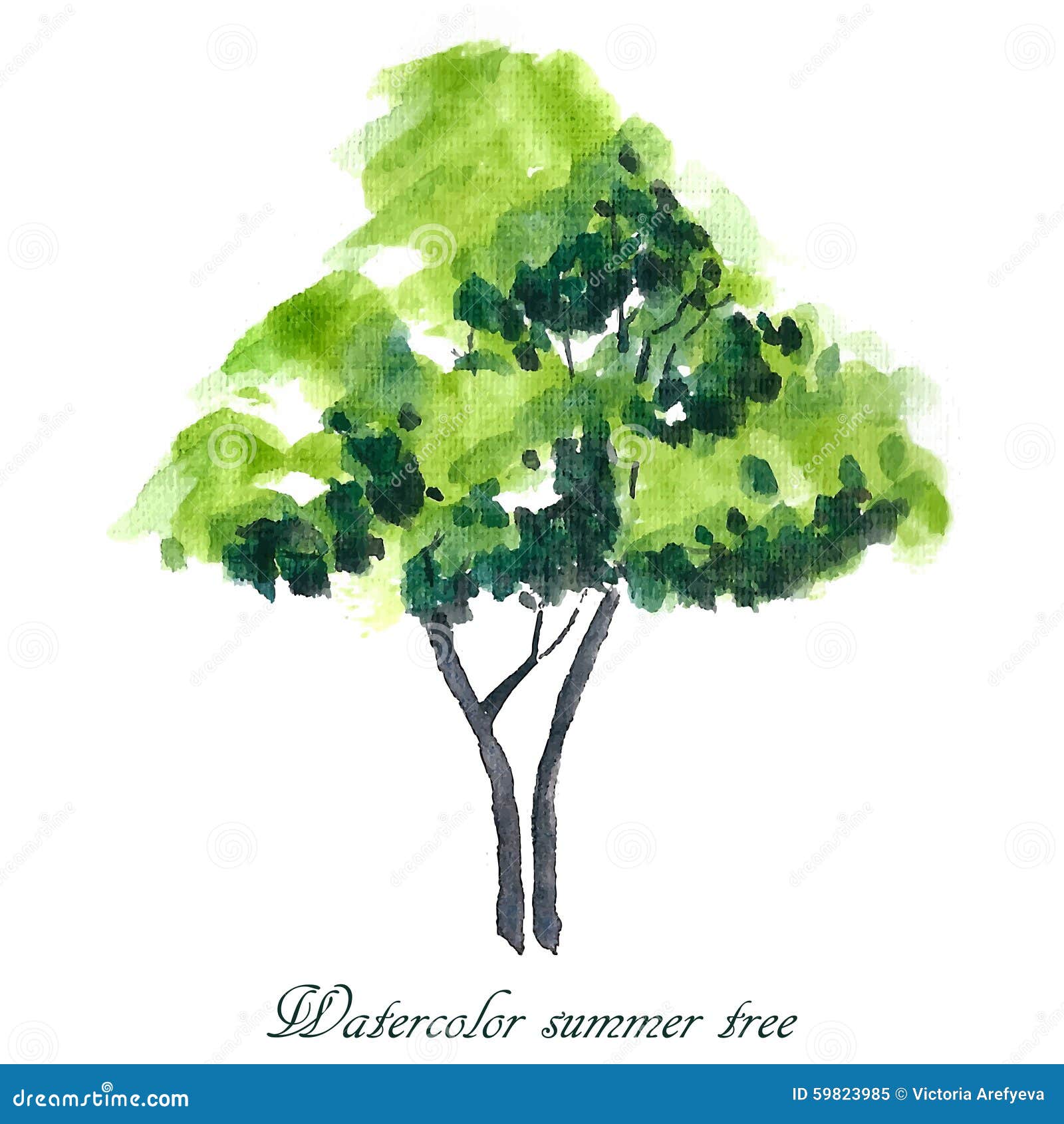 Summer tree. stock vector. Illustration of beautiful - 59823985