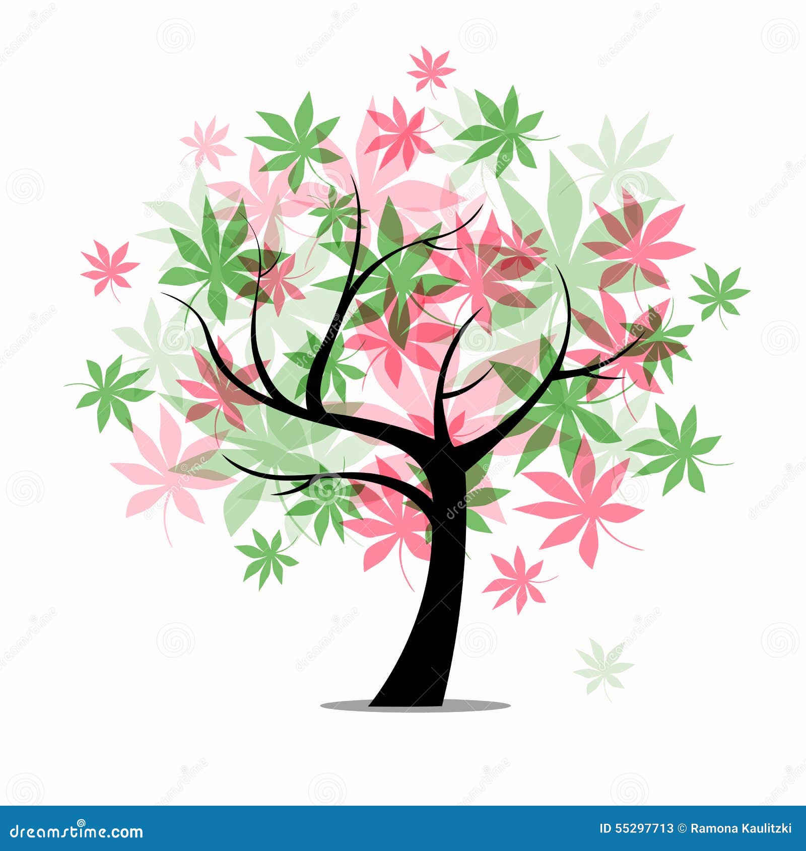 Summer tree stock illustration. Illustration of botanical - 55297713