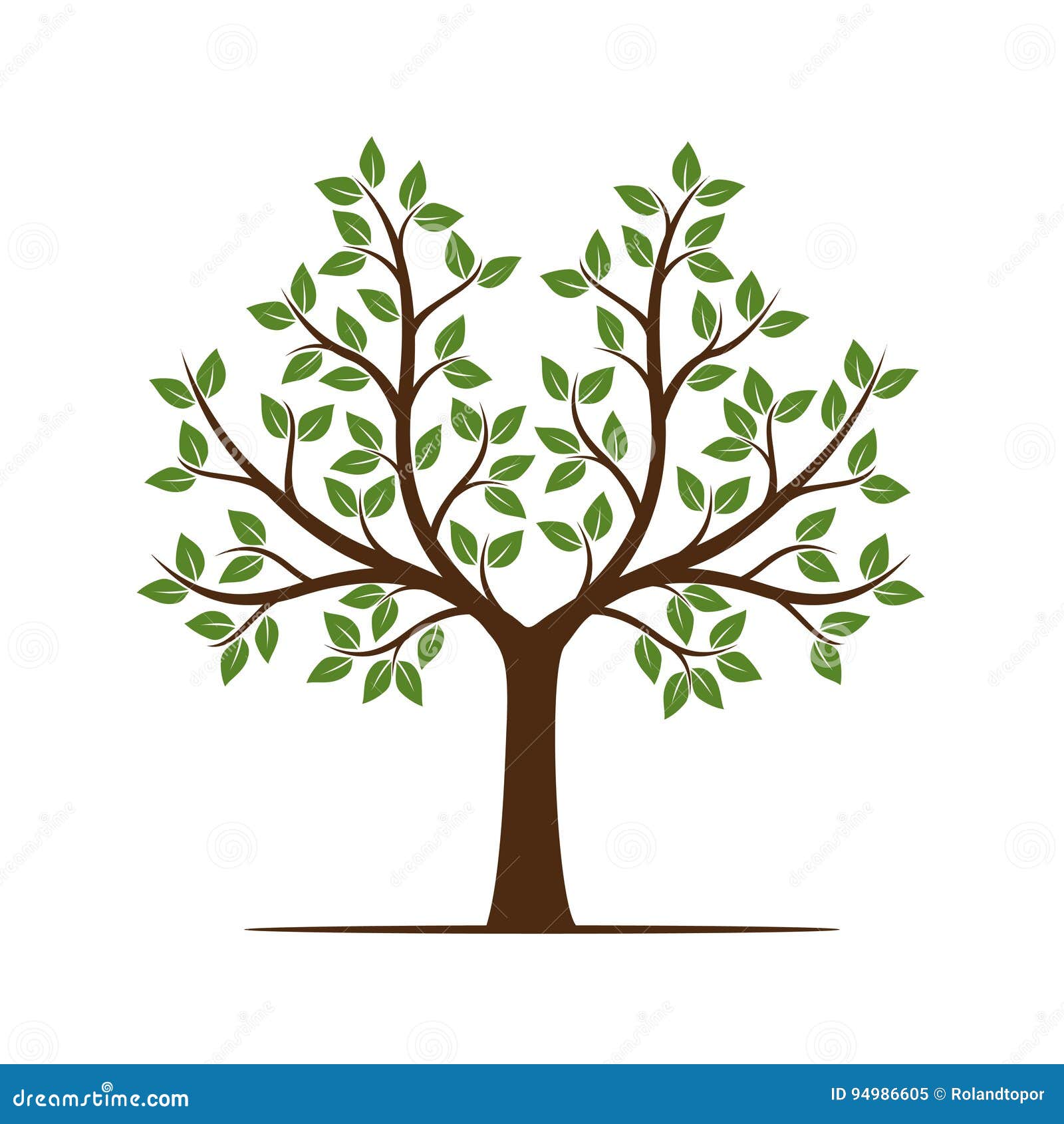 Summer Tree with Leaves. stock illustration. Illustration of creativity ...