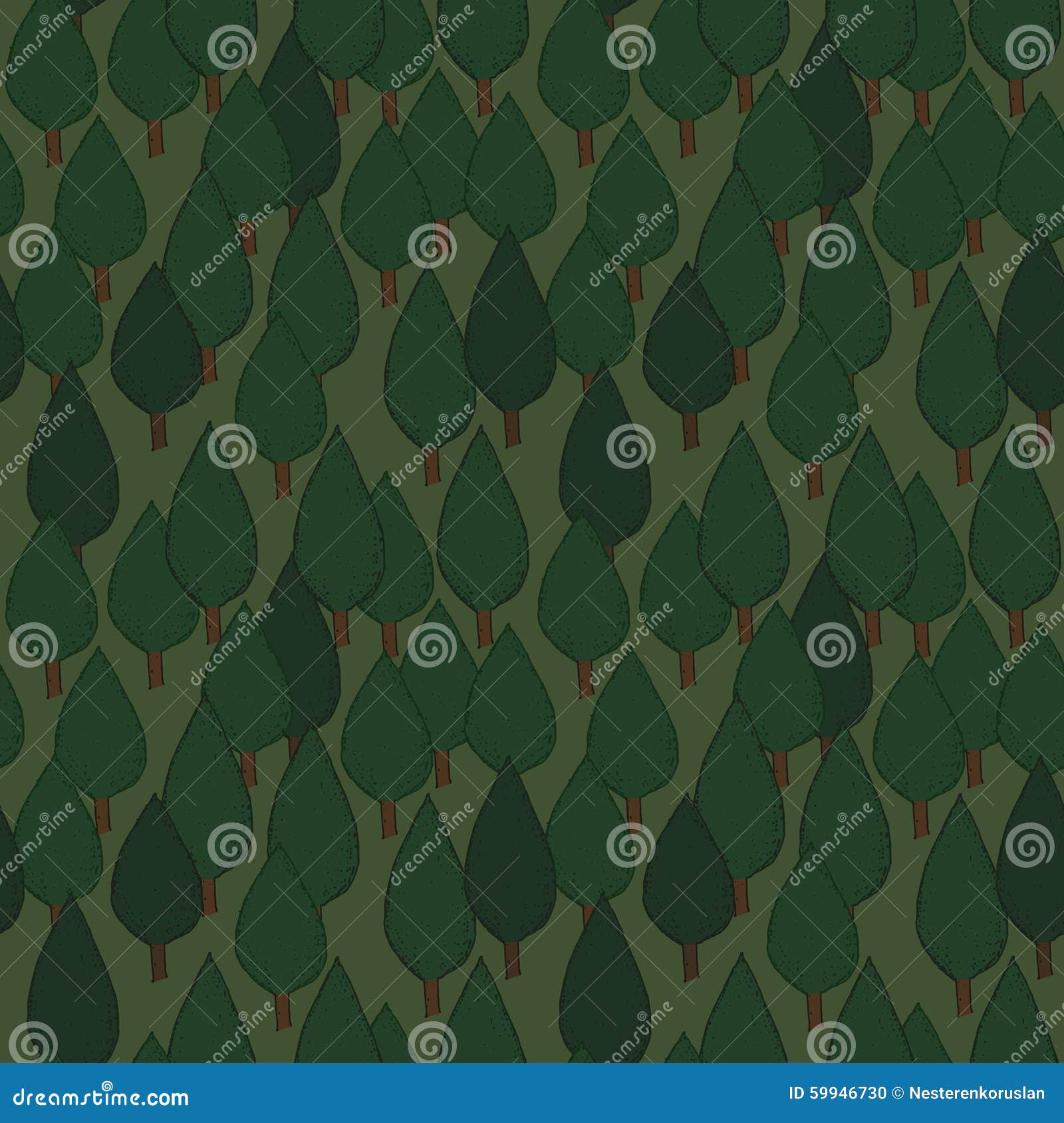 Summer Tree Seamless Vector Pattern Stock Vector - Illustration of ...