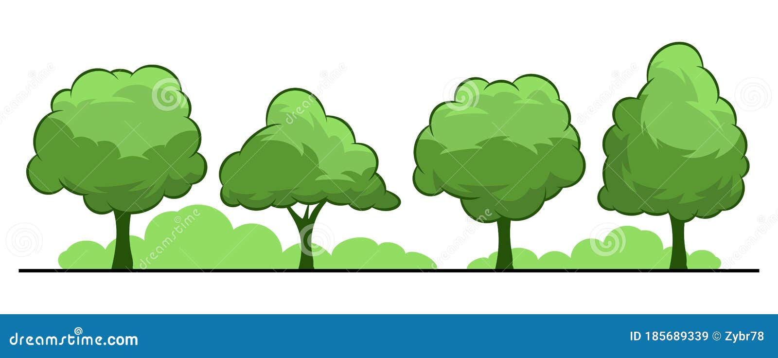 Summer. Trees set stock vector. Illustration of isolated - 185689339