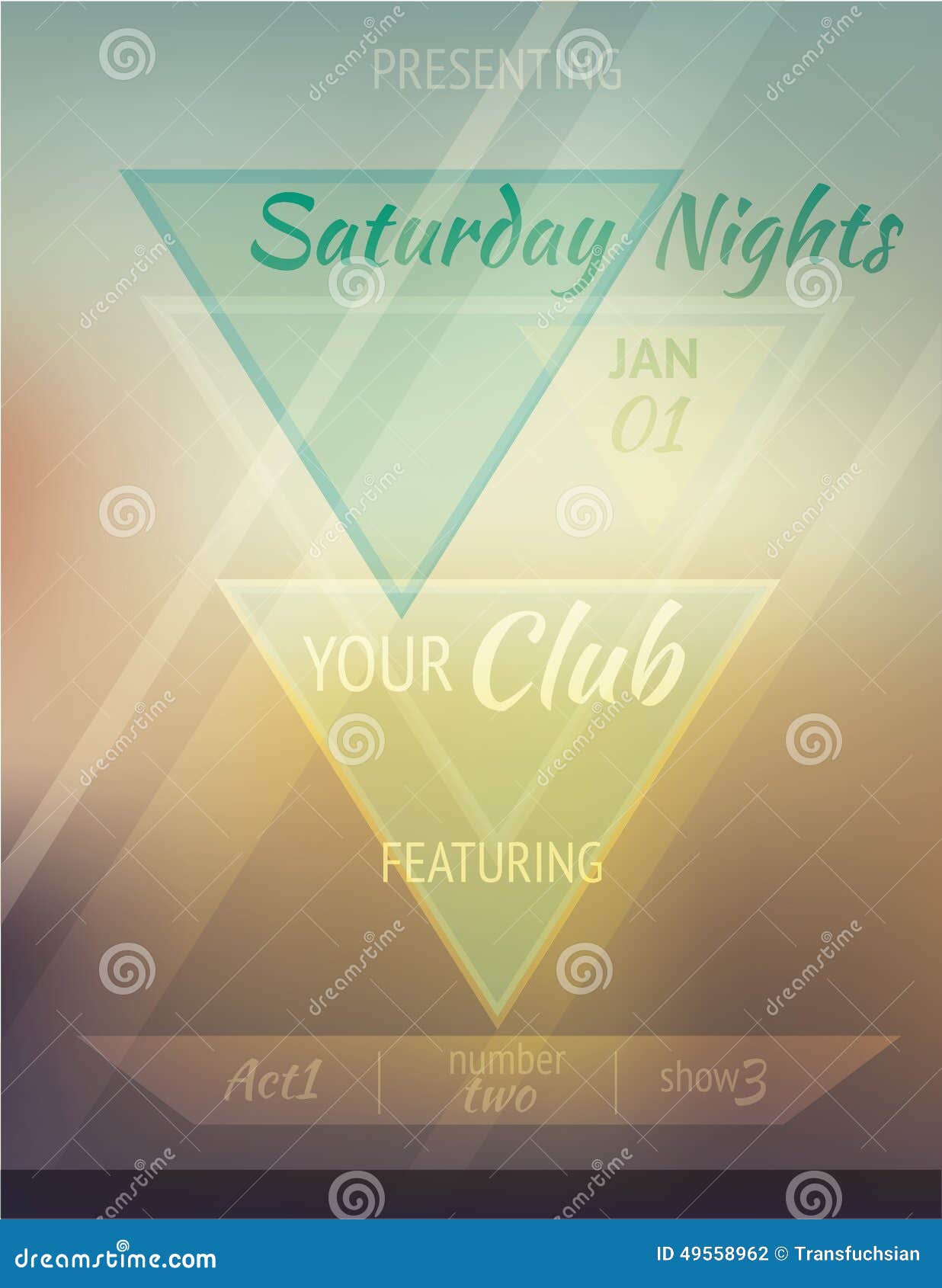 Summer Triangle Flyer Template Background Stock Vector - Illustration ...