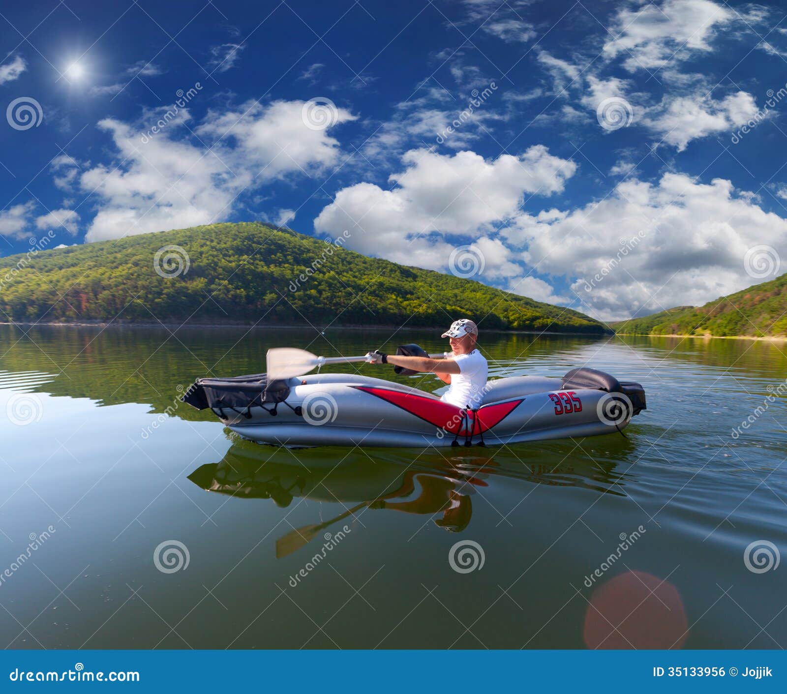 Summer Trip on River by Canoe Stock Photo - Image of grass, landscape ...