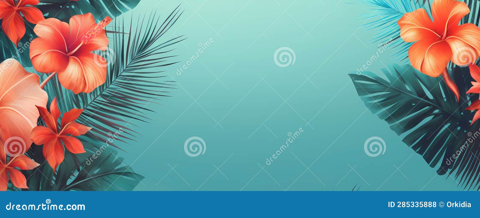 Summer Tropical Background - Refreshing Design Pop Colors Banner Stock ...