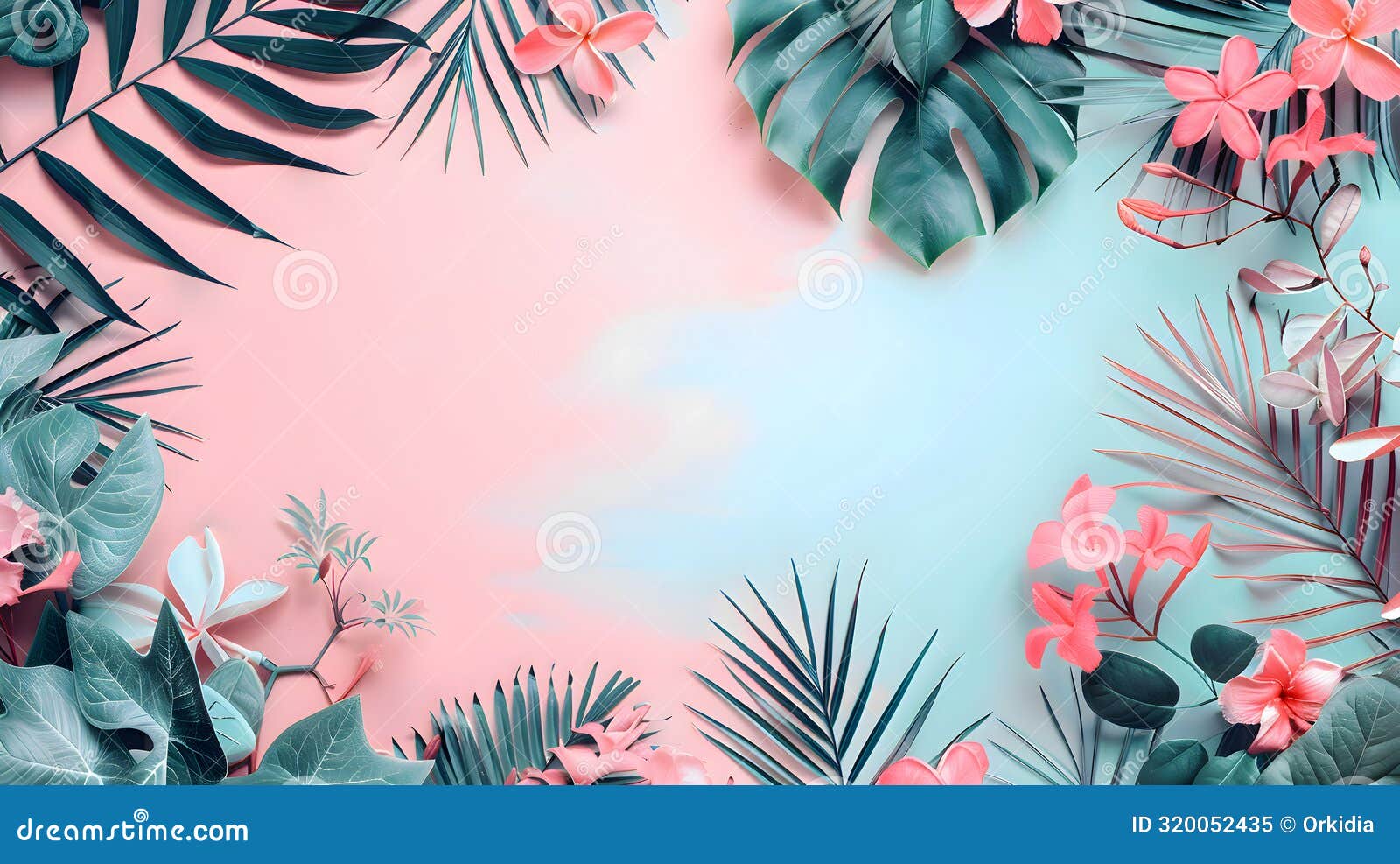 Summer Tropical Banner - Refreshing Design Pop Colors Background Stock ...