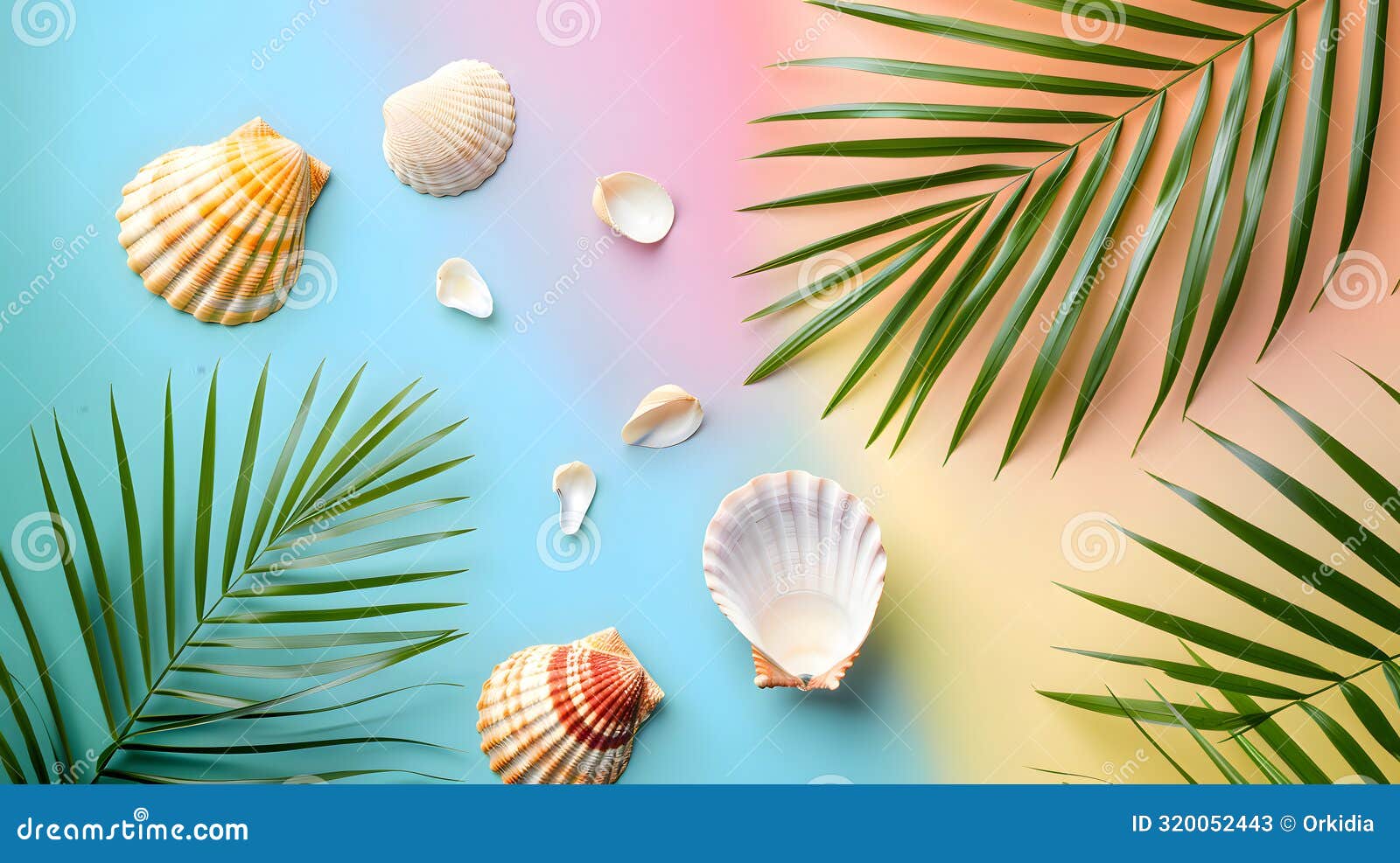 Summer Tropical Banner - Refreshing Design Pop Colors Background Stock ...