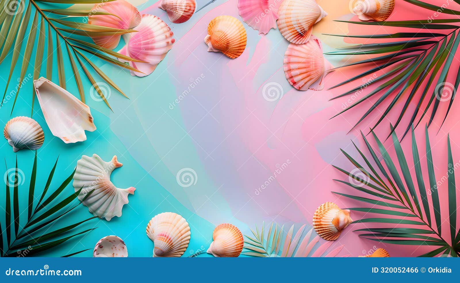 Summer Tropical Banner - Refreshing Design Pop Colors Background Stock ...