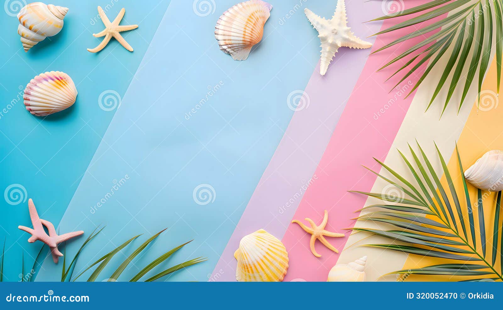 Summer Tropical Banner - Refreshing Design Pop Colors Background Stock ...