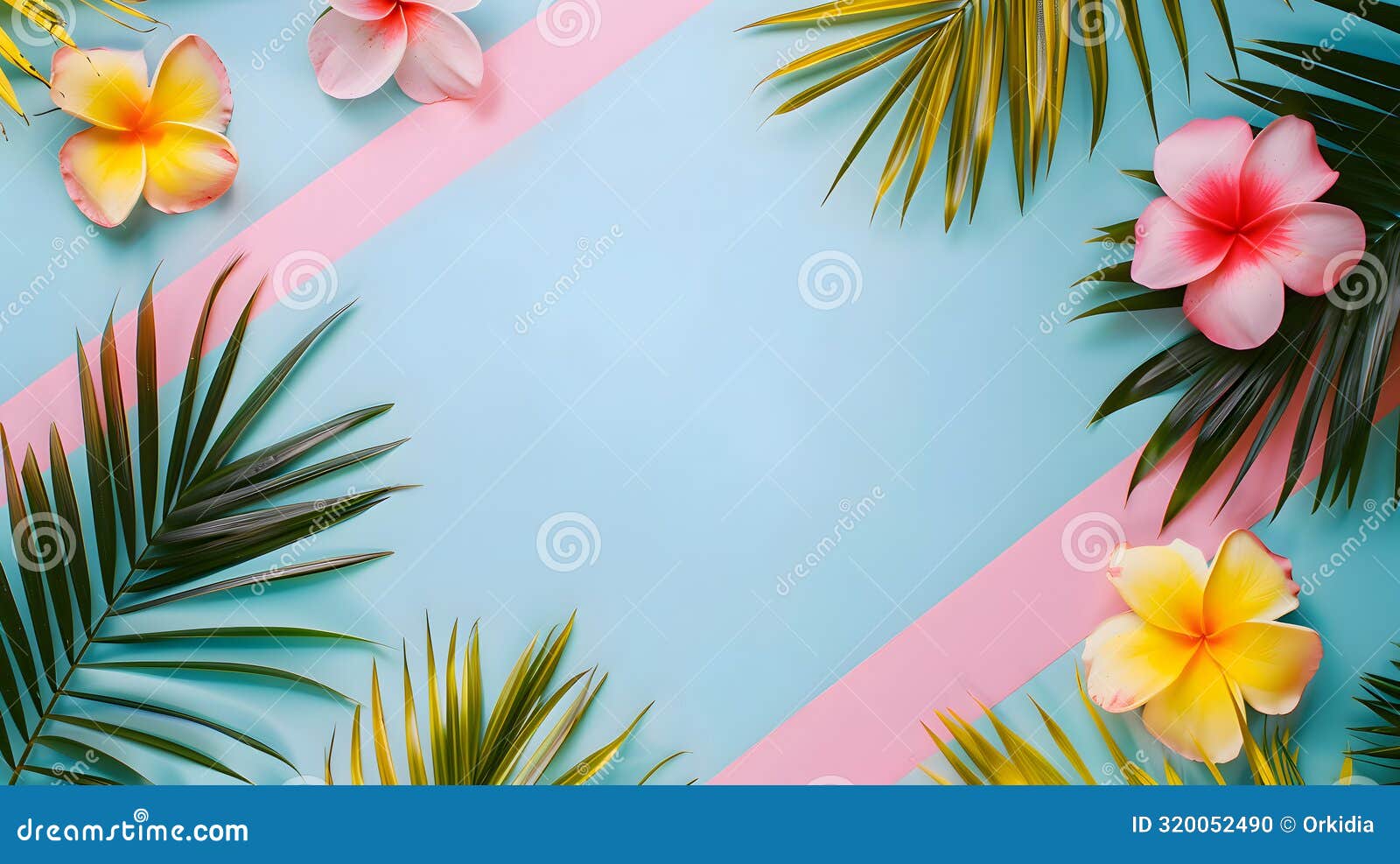 Summer Tropical Banner - Refreshing Design Pop Colors Background Stock ...