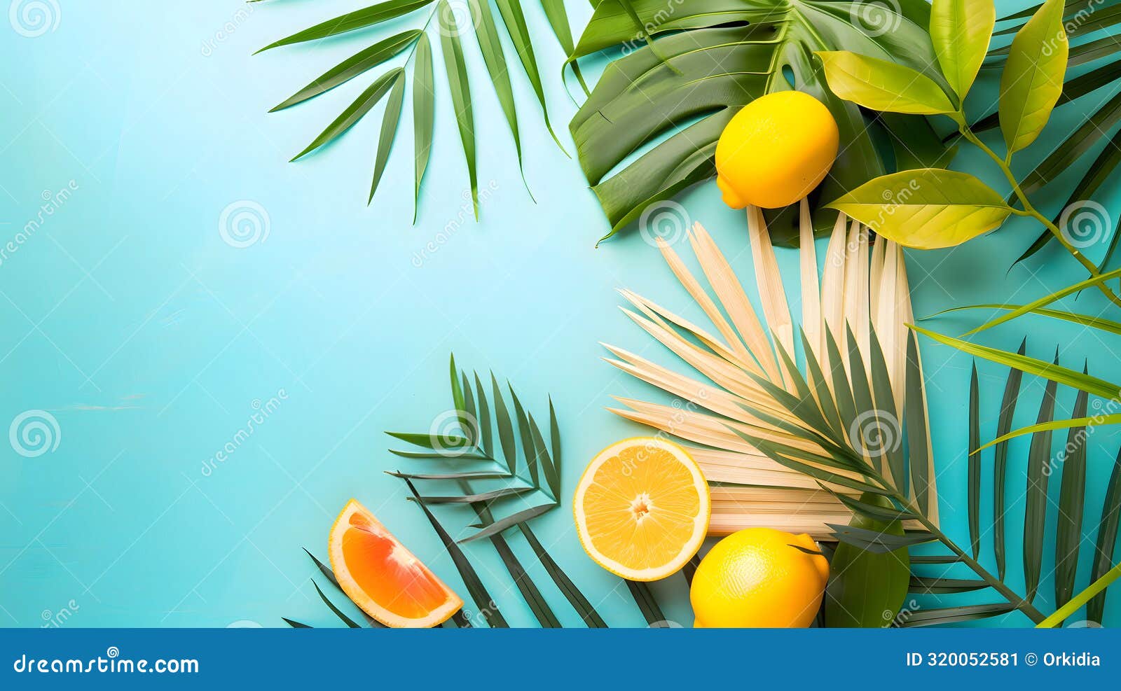 Summer Tropical Banner - Refreshing Design Pop Colors Background Stock ...