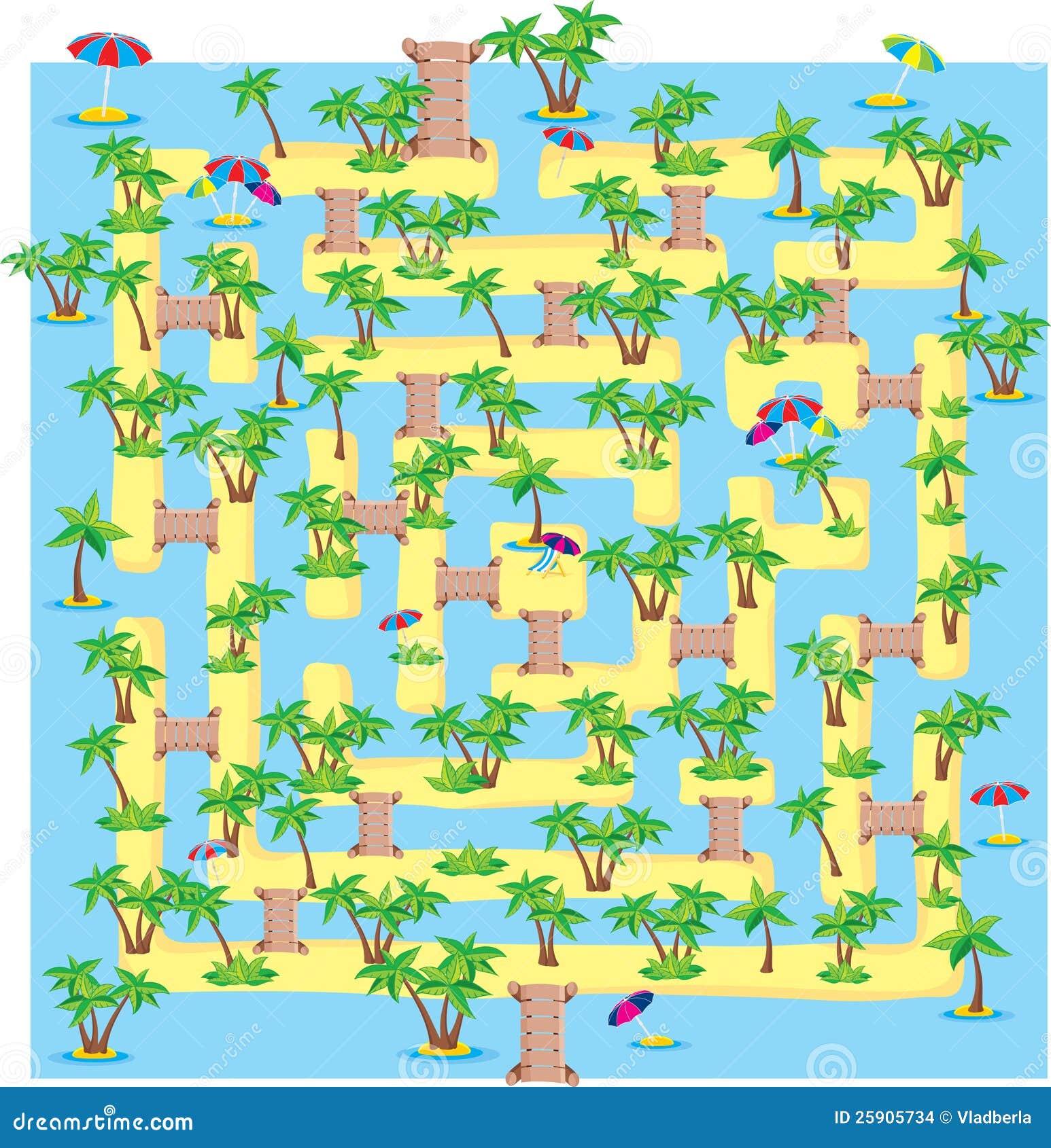 Summer tropical labyrinth stock vector. Illustration of conundrum ...