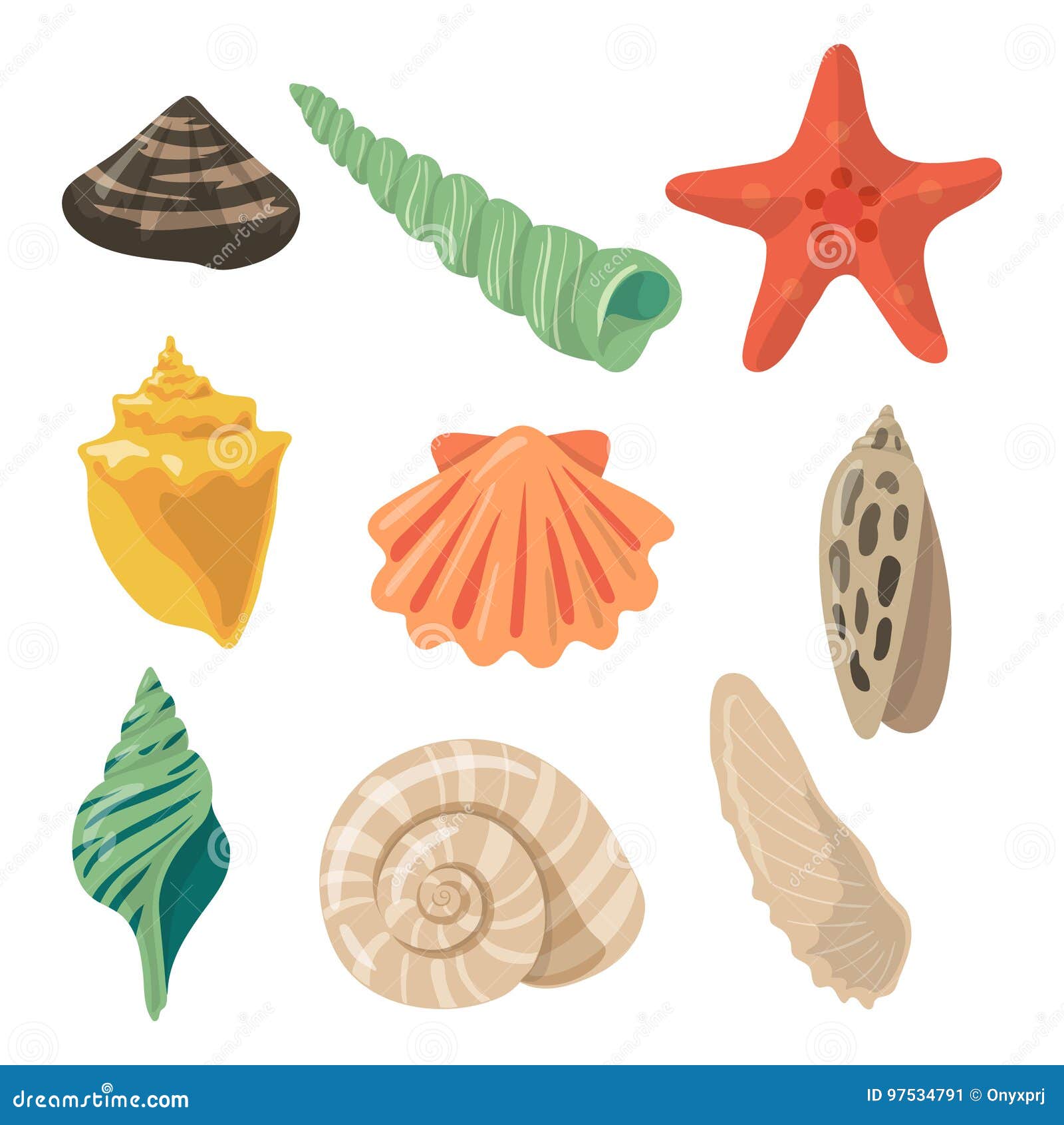 Sea Marine Shells Hand Drawn Vector Seamles Patetrn. | CartoonDealer ...